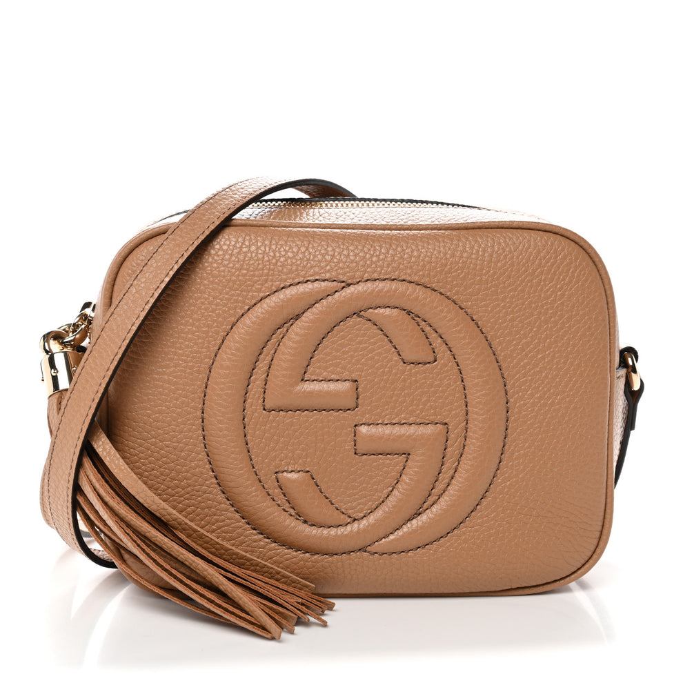 Gucci Pebbled Calfskin Small Soho Disco Bag Camelia 1872517 – FASHIONPHILE