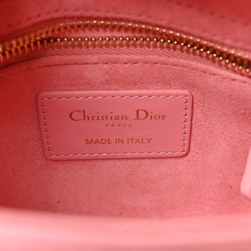 Christian Dior Lambskin Cannage Mini Lady Dior Light Pink 1791171 ...