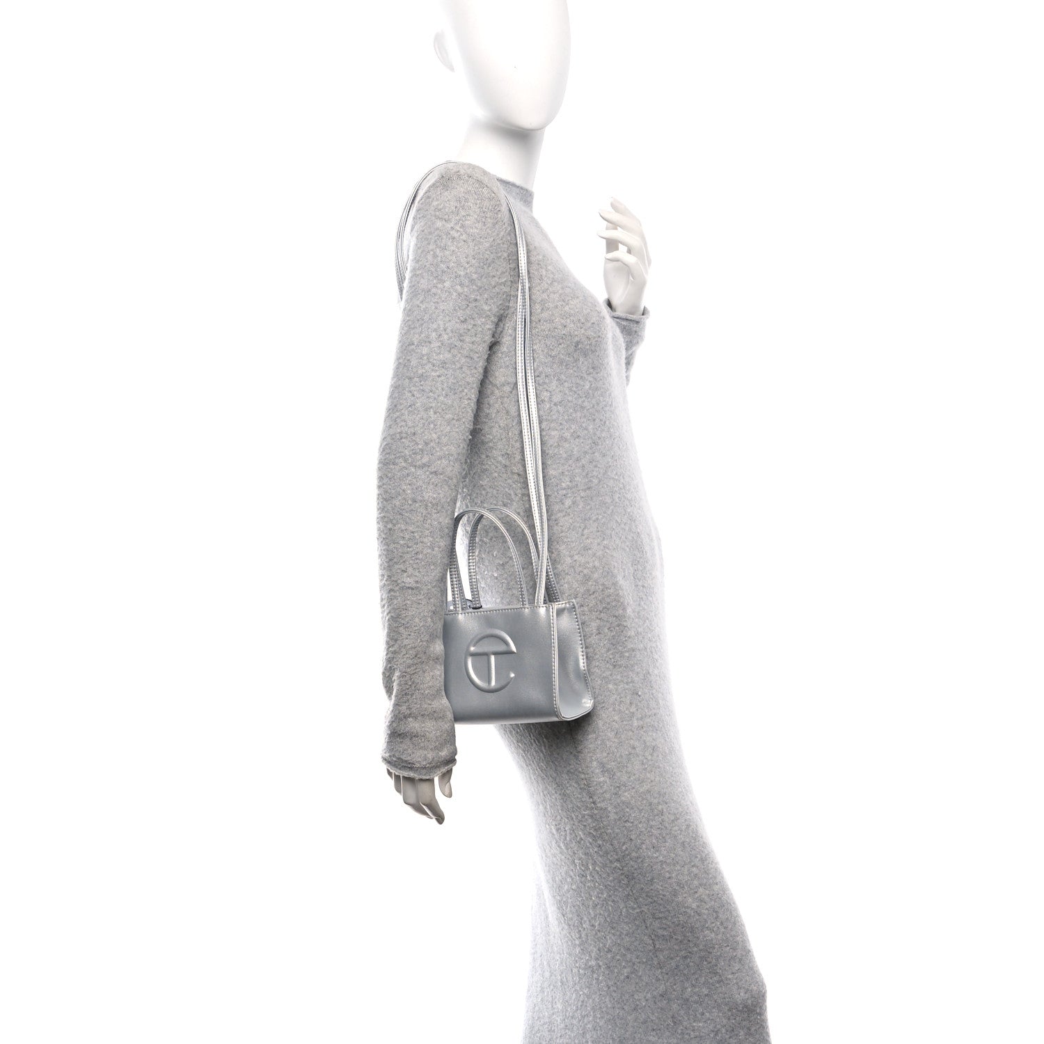 Telfar Metallic Vegan Leather Small Shopping Bag Silver 1737957 ...
