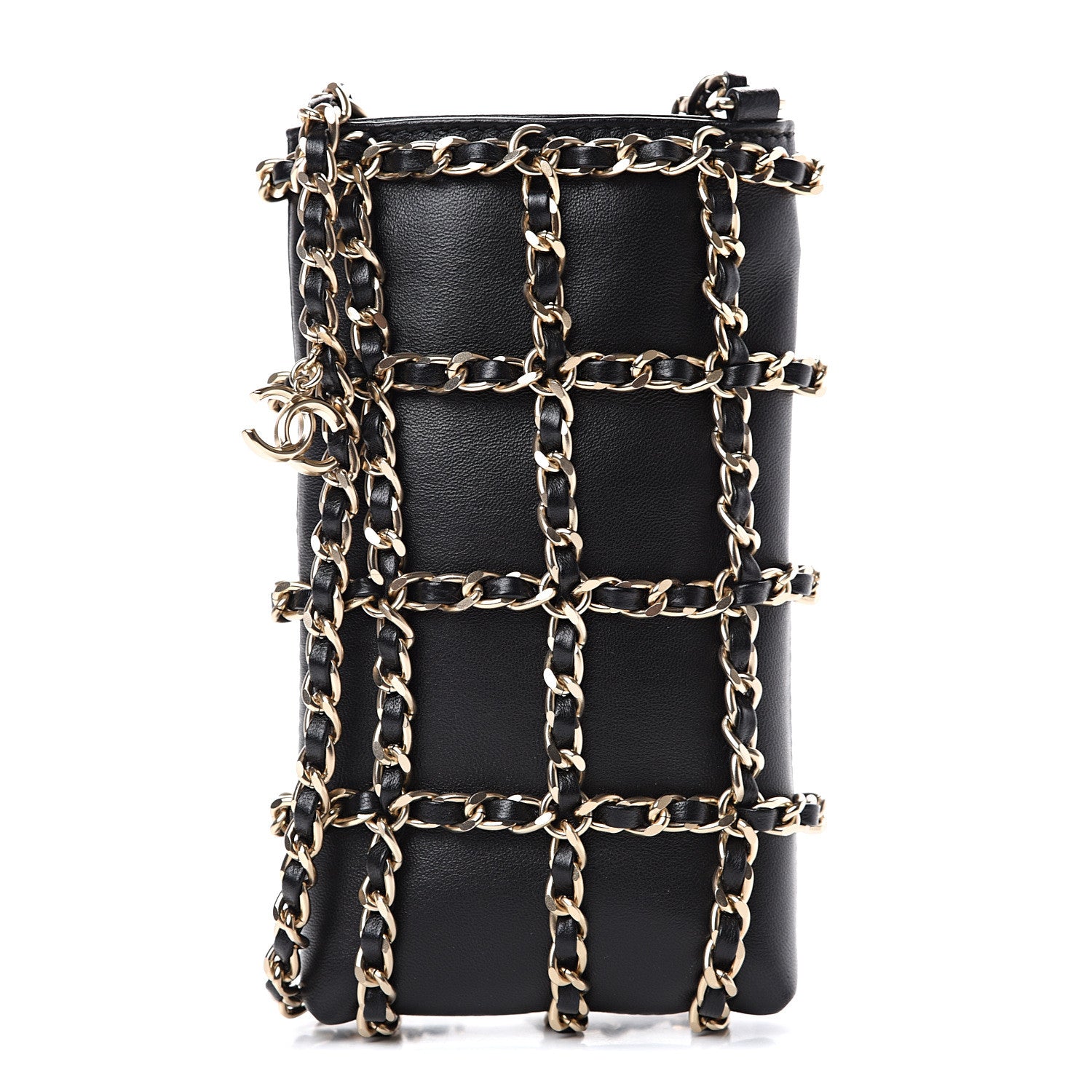 Chanel Lambskin Tech Me Out Clutch With Chain Black 569515 – FASHIONPHILE