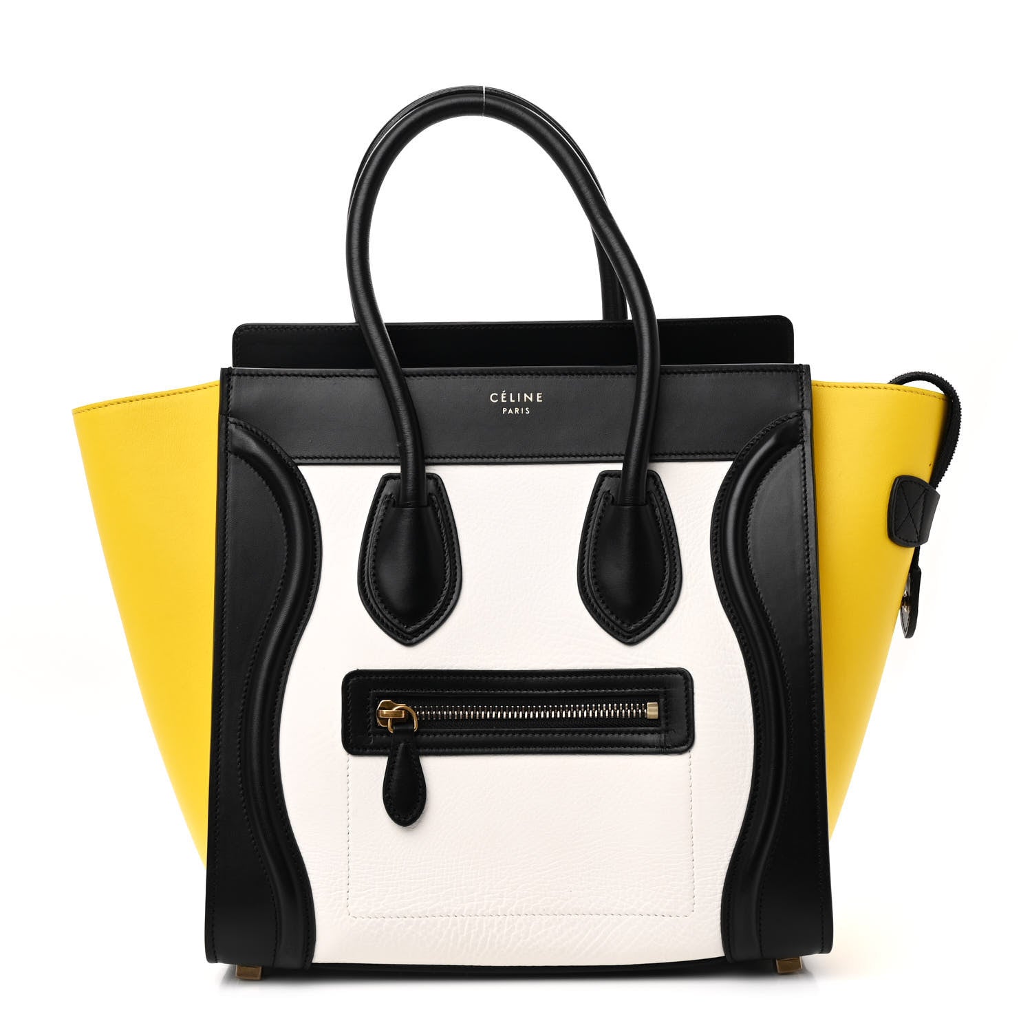Celine Elephant Calfskin Micro Tri-Color Luggage Yellow Multicolor ...