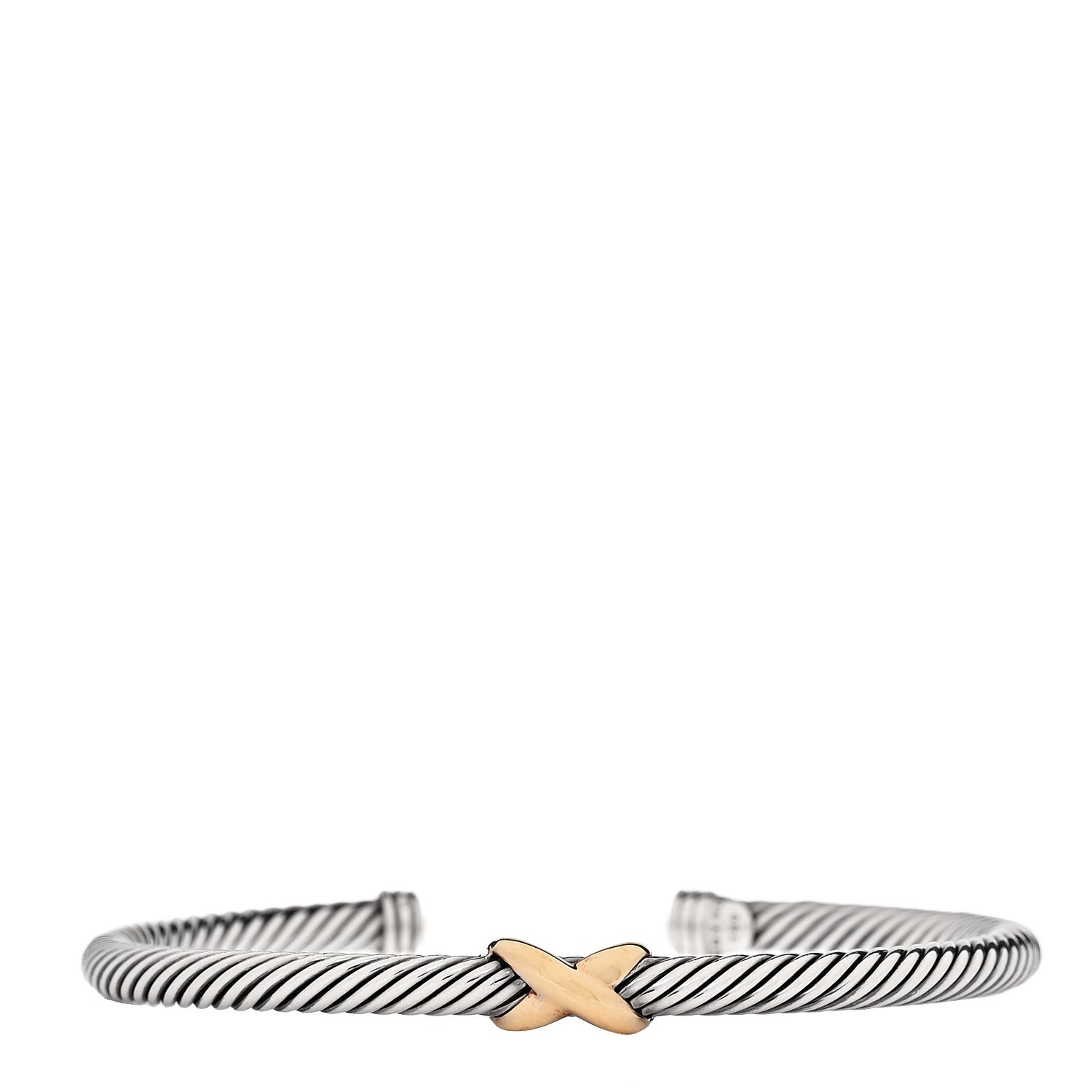 David Yurman Sterling Silver 18K Yellow Gold 4mm X Station Cable ...