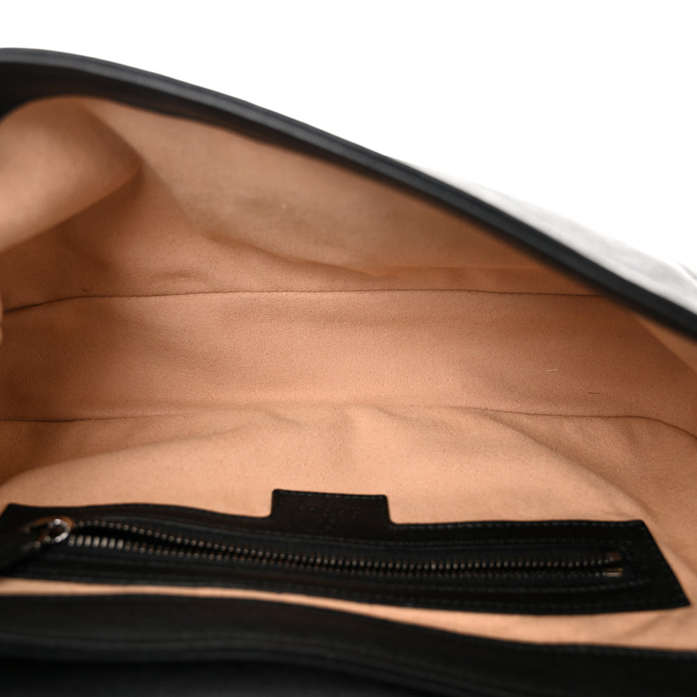 Gucci Goatskin Small GG Monochrome Aphrodite Shoulder Bag Black 1636150 ...