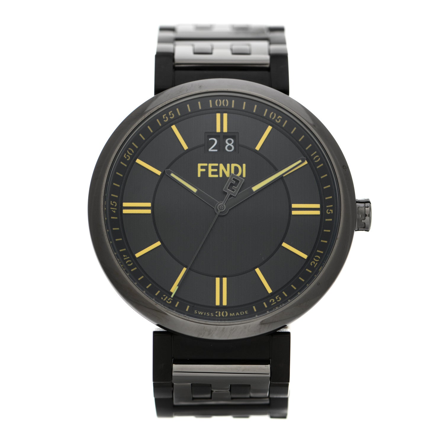 Fendi Stainless Steel 39mm Forever Fendi Quartz Watch Black 1152111 ...