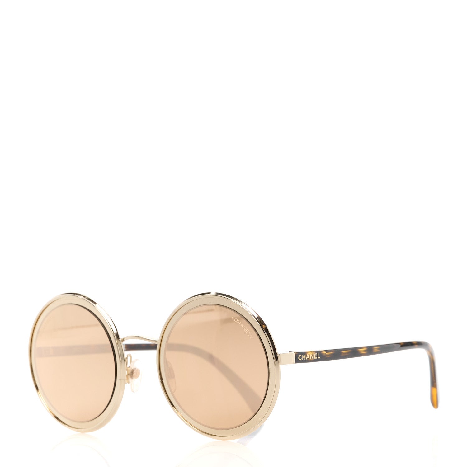 Chanel Metal Round Sunglasses 4226 Tortoise Gold 1510396 – FASHIONPHILE