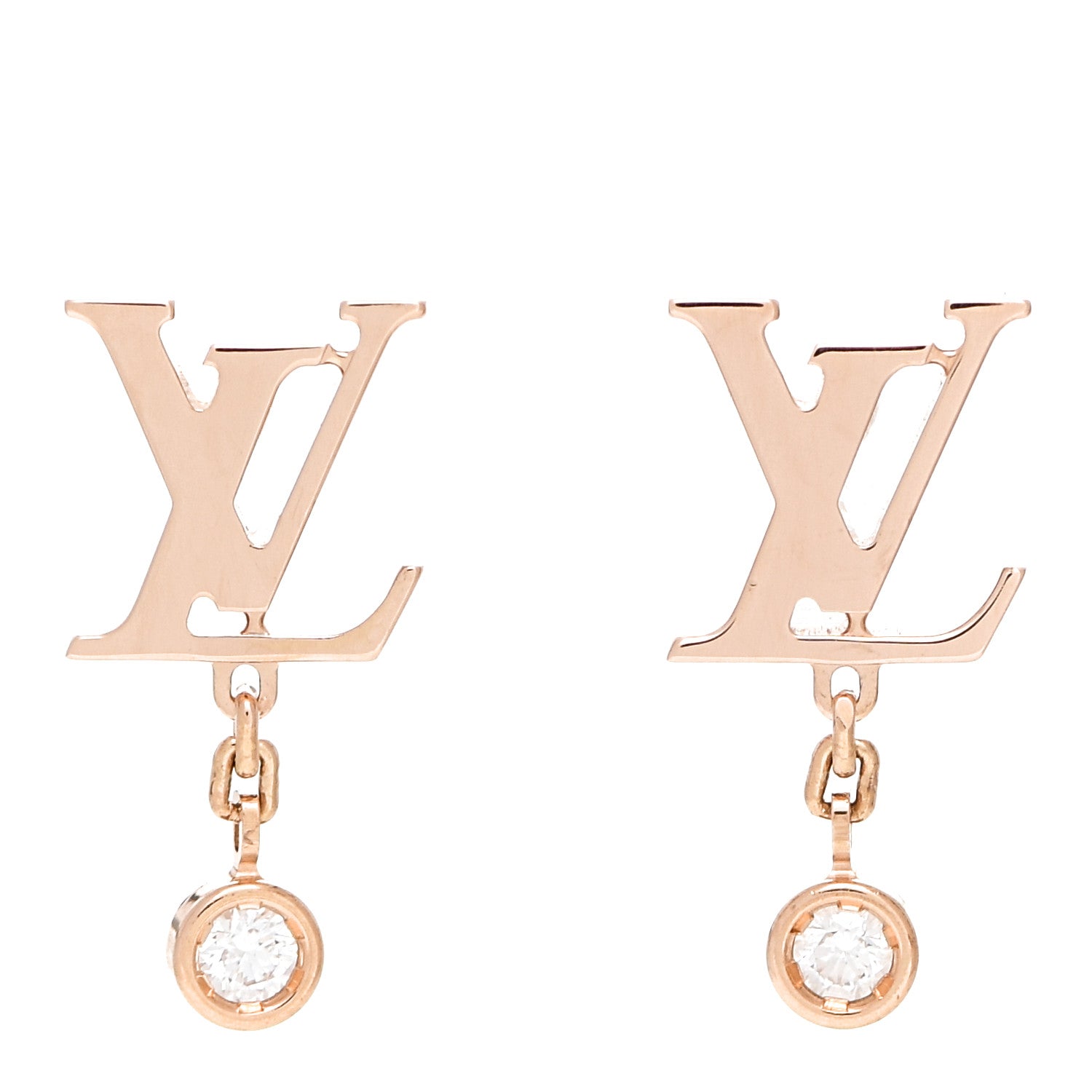 Louis Vuitton 18K Pink Gold Diamond Idylle Blossom LV Stud Earrings ...