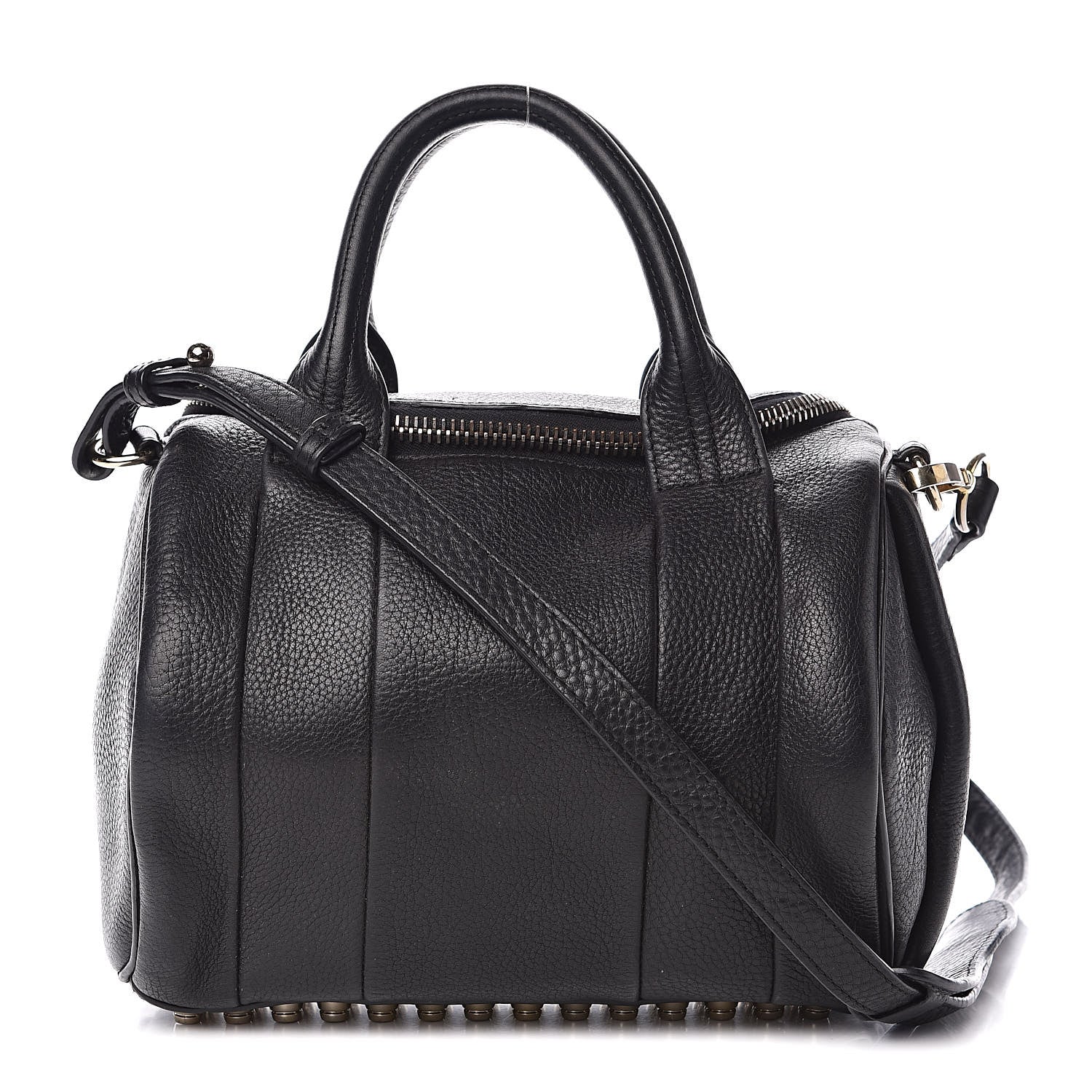 Alexander Wang Pebbled Lambskin Rockie Black Pale Gold Hardware 516033 ...