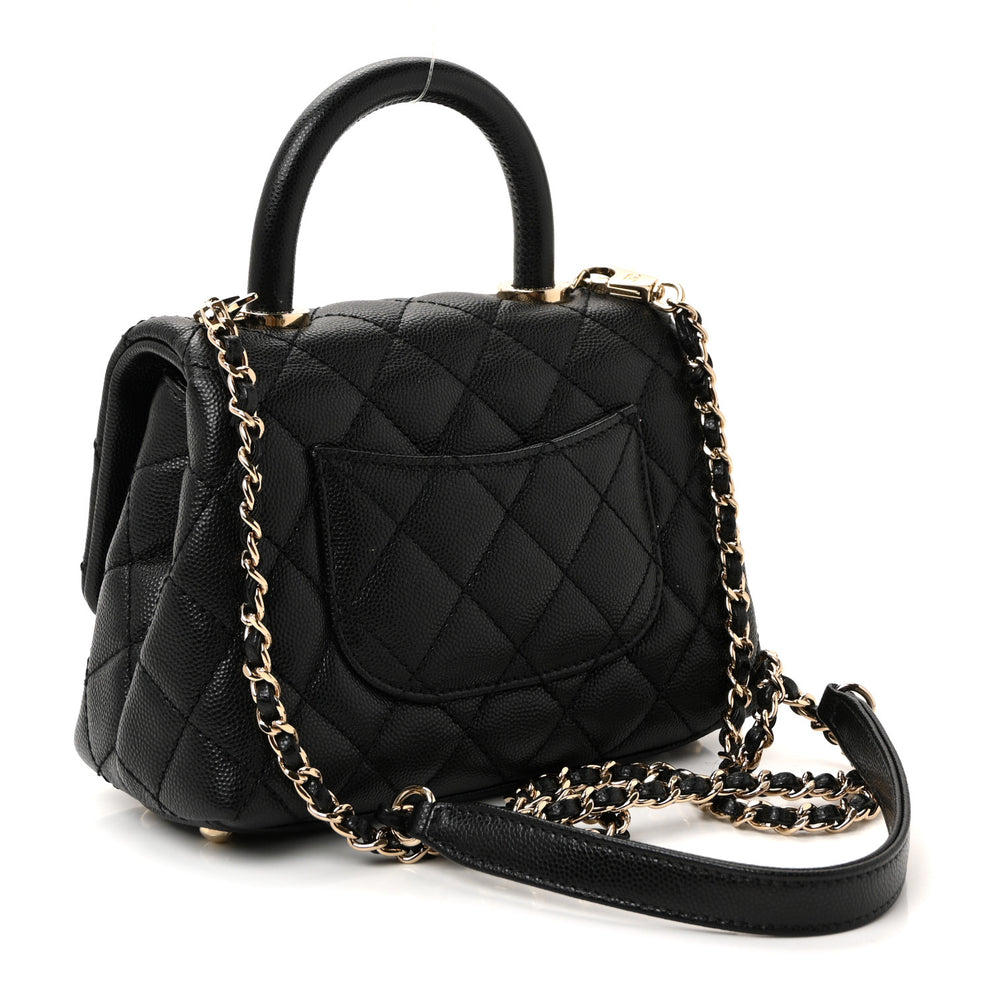 Chanel Caviar Quilted Extra Mini Coco Handle Flap Black 1810383 ...