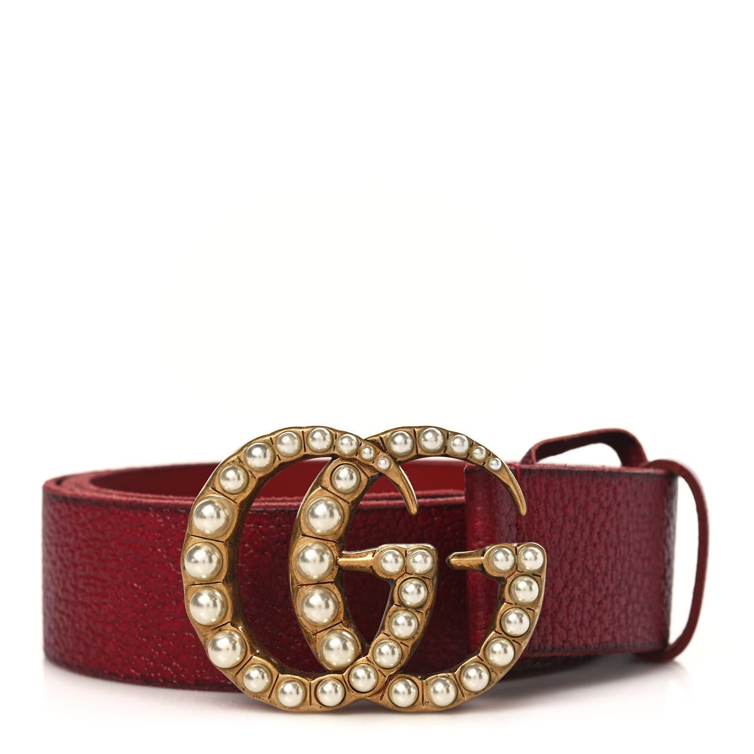 Gucci Cuoio Tusk Lavato Pearl Double G 40mm Belt 110 44 Romantic Cerise ...