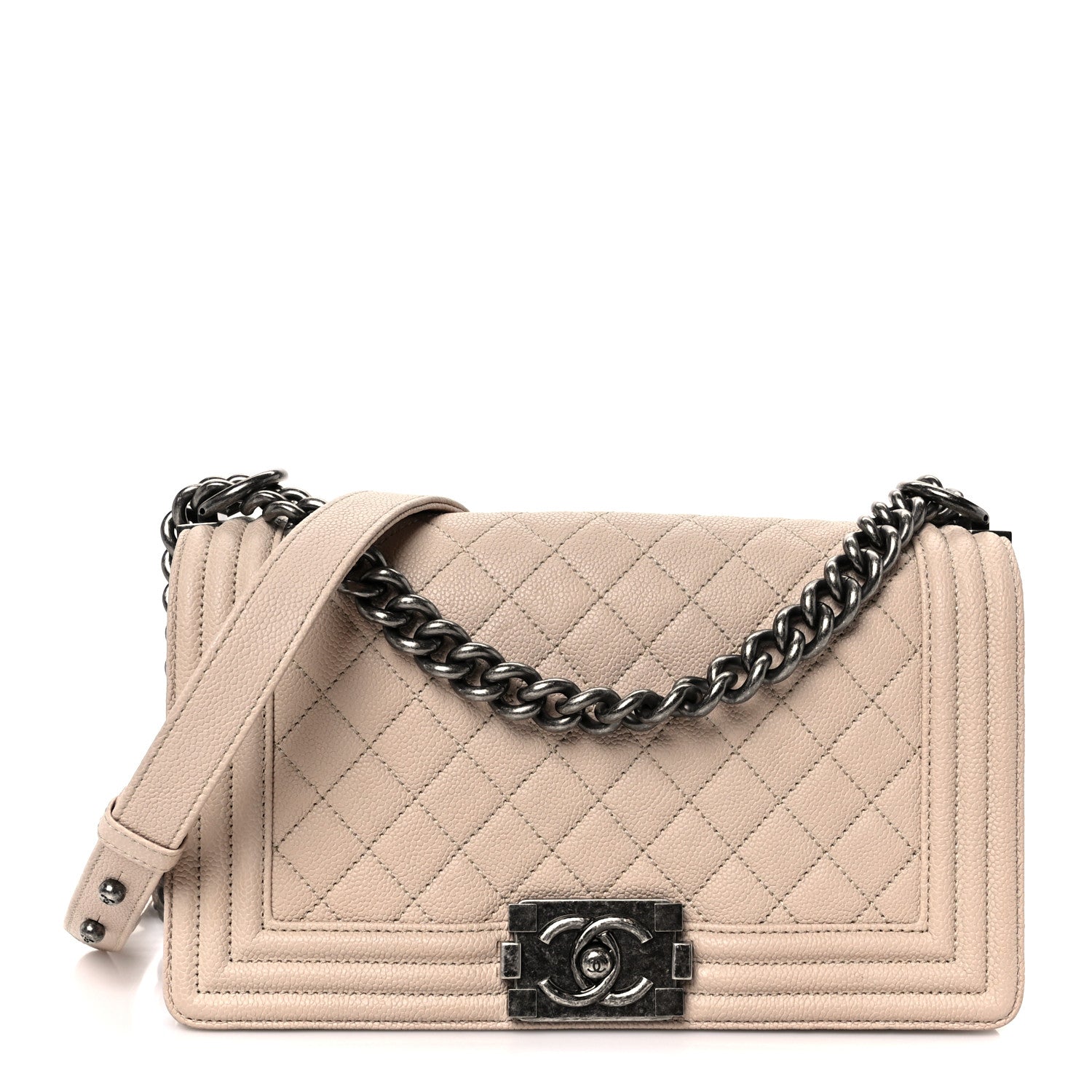 Chanel Caviar Quilted Medium Boy Flap Beige 1822578 – FASHIONPHILE