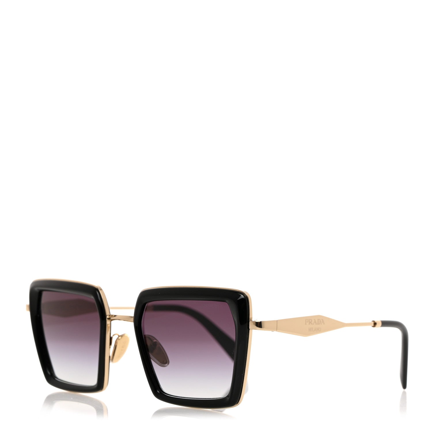 Prada Acetate Sunglasses SPR 55Z Black Gold 1519180 – FASHIONPHILE