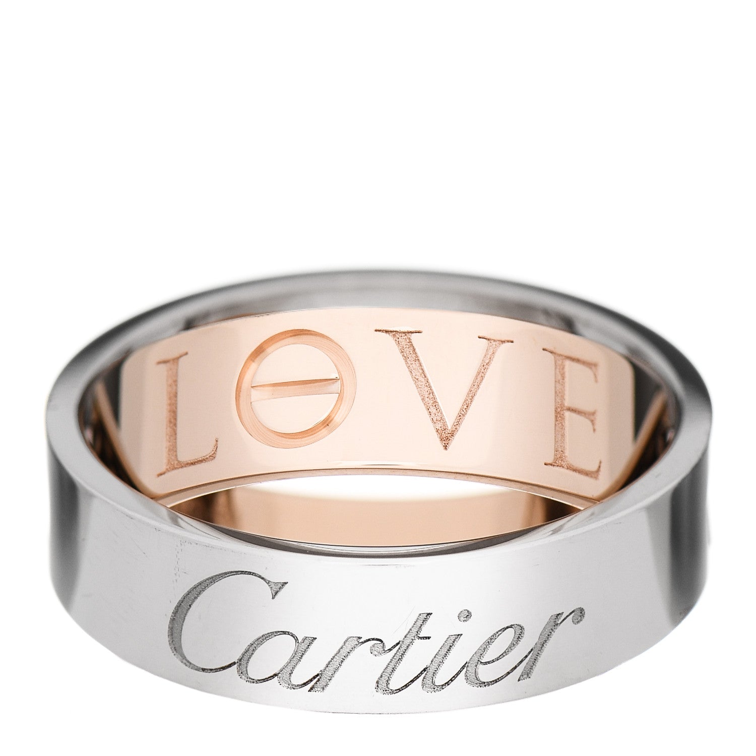 Cartier 18K White Pink Gold 5.5mm Astro LOVE Ring 51 5.75 1080484 ...