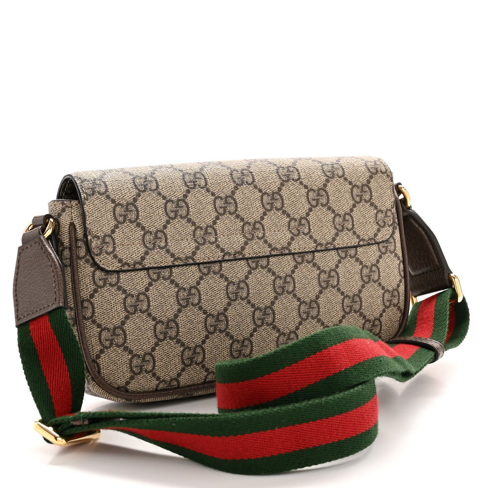 Gucci GG Supreme Monogram Textured Dollar Calfskin Web Mini Ophidia ...