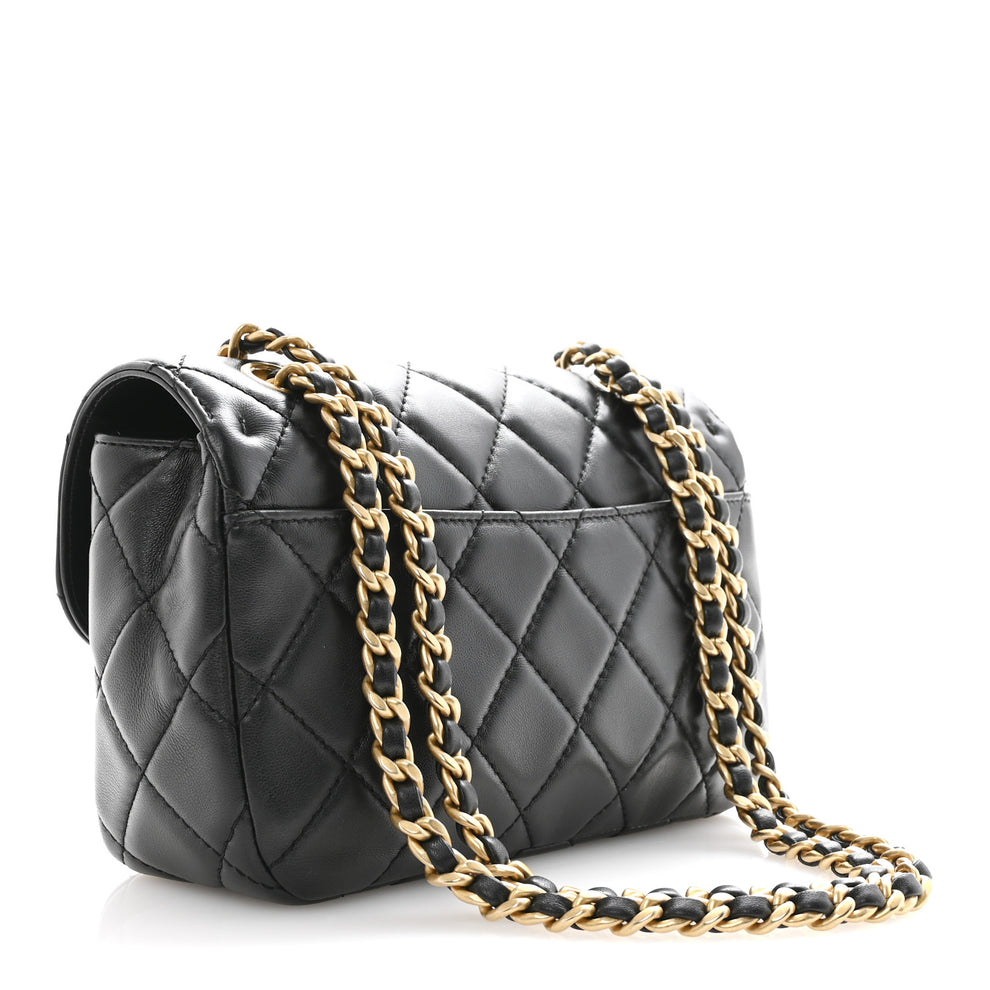Chanel Shiny Lambskin Quilted Mini Maxi CC Flap Black 1813620 ...