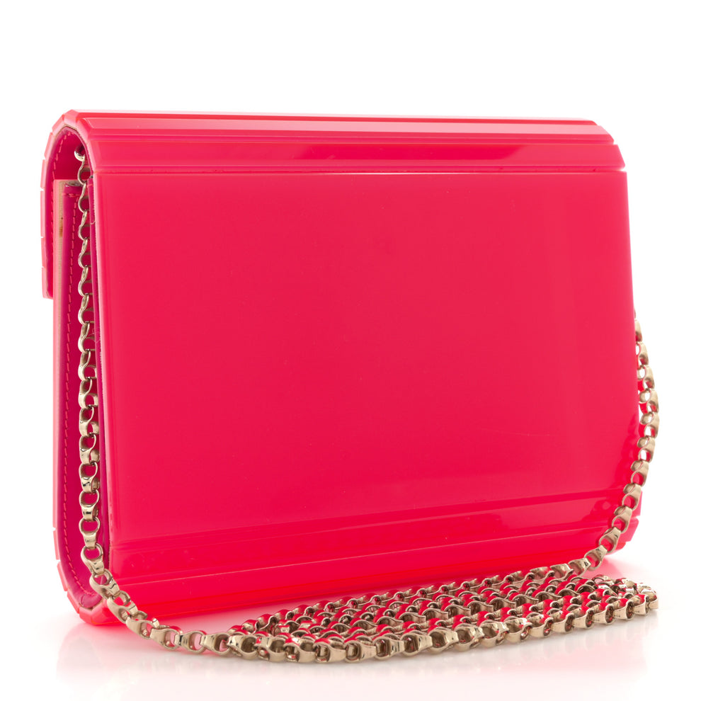 Jimmy Choo Acrylic Candy Clutch Neon Pink 1763123 – FASHIONPHILE