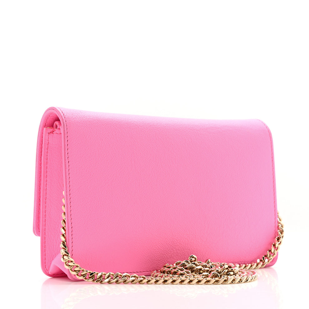 Versace Grained Calfskin Medusa Wallet On Chain Pink 1792522 – FASHIONPHILE
