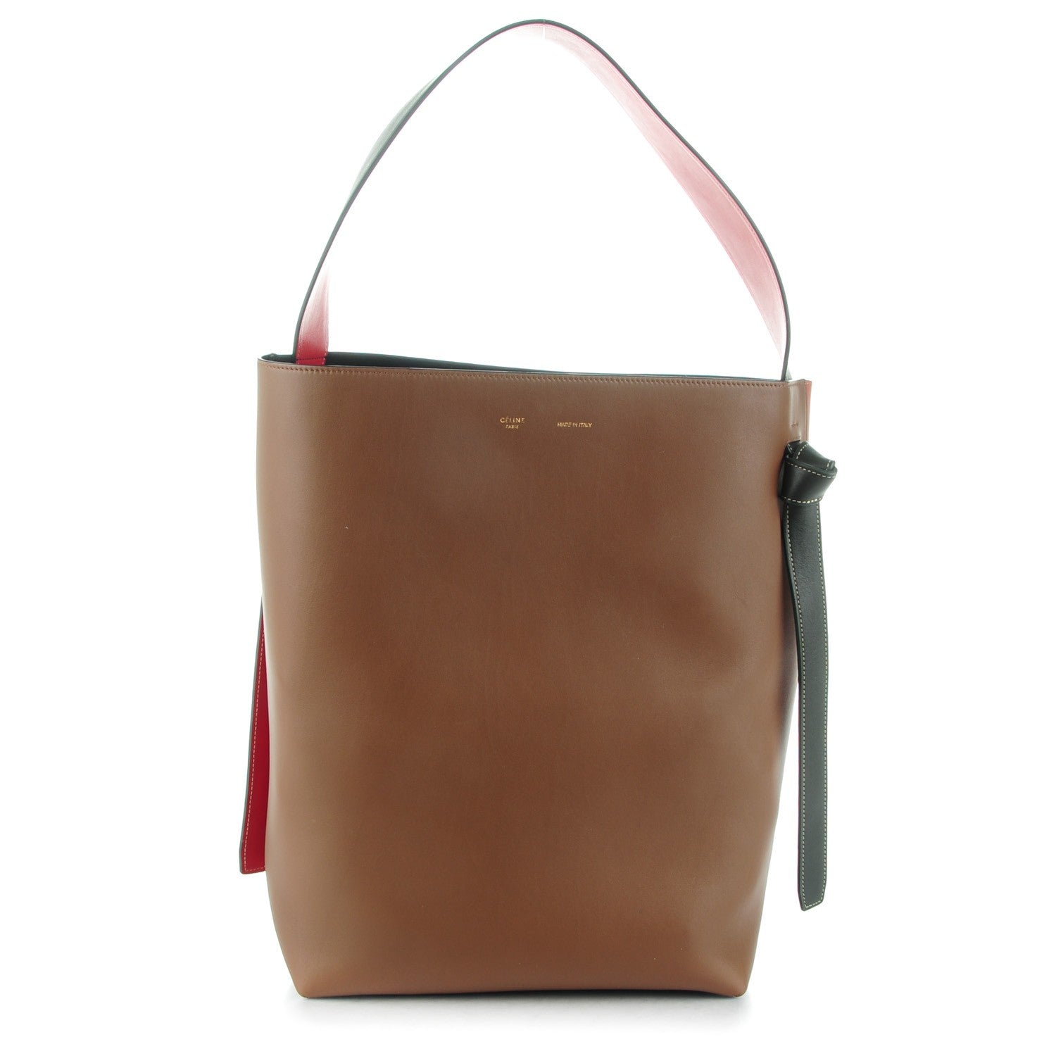 Celine Shiny Smooth Calfskin Small Twisted Cabas Camel Brick 161164 ...