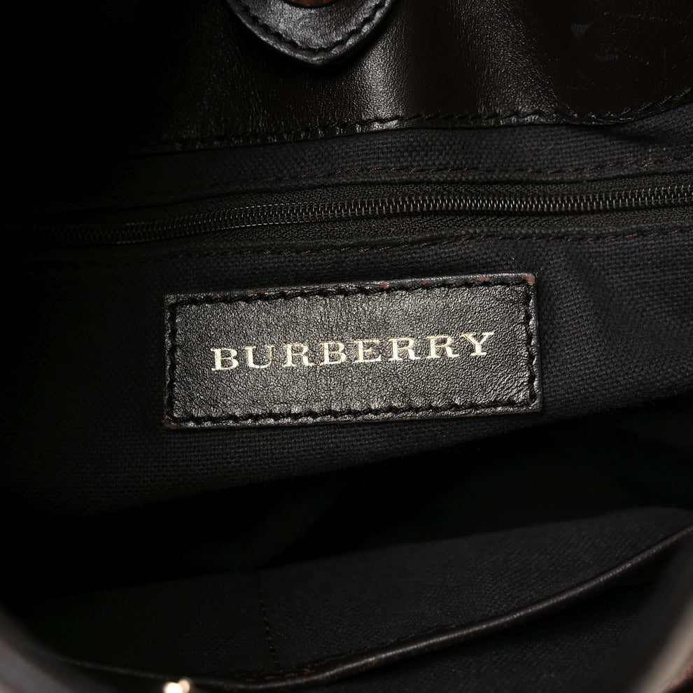 Burberry Haymarket Check Medium Willenmore Hobo Chocolate 1788732 ...
