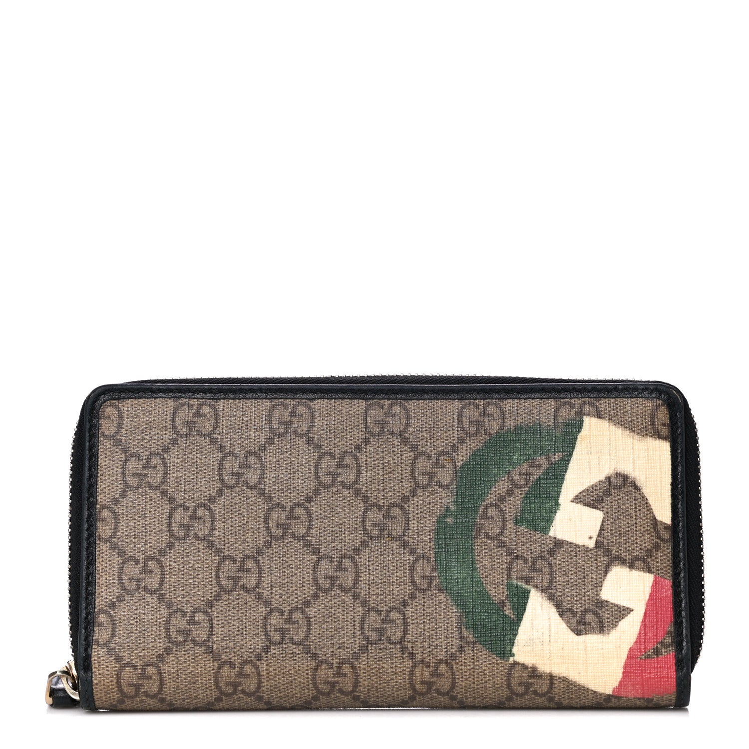 Gucci GG Plus Monogram Italy Flag Zip Around Wallet Green 856277 ...