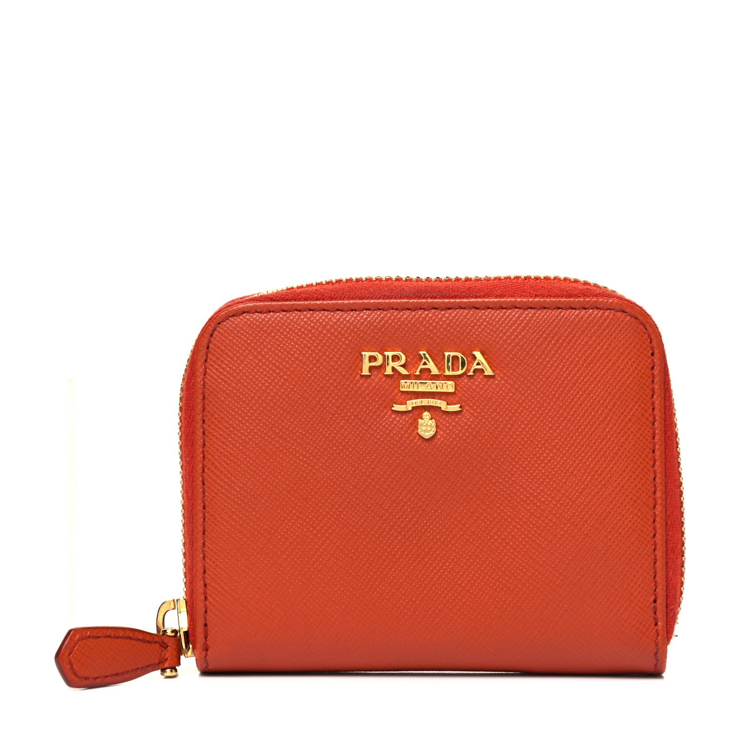 Prada Saffiano Metal Coin Purse Papaya 977584 – FASHIONPHILE