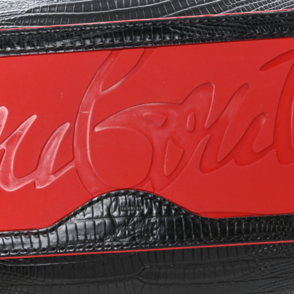 Christian Louboutin Crocodile Embossed Calfskin Spiked Mini Cabarock ...