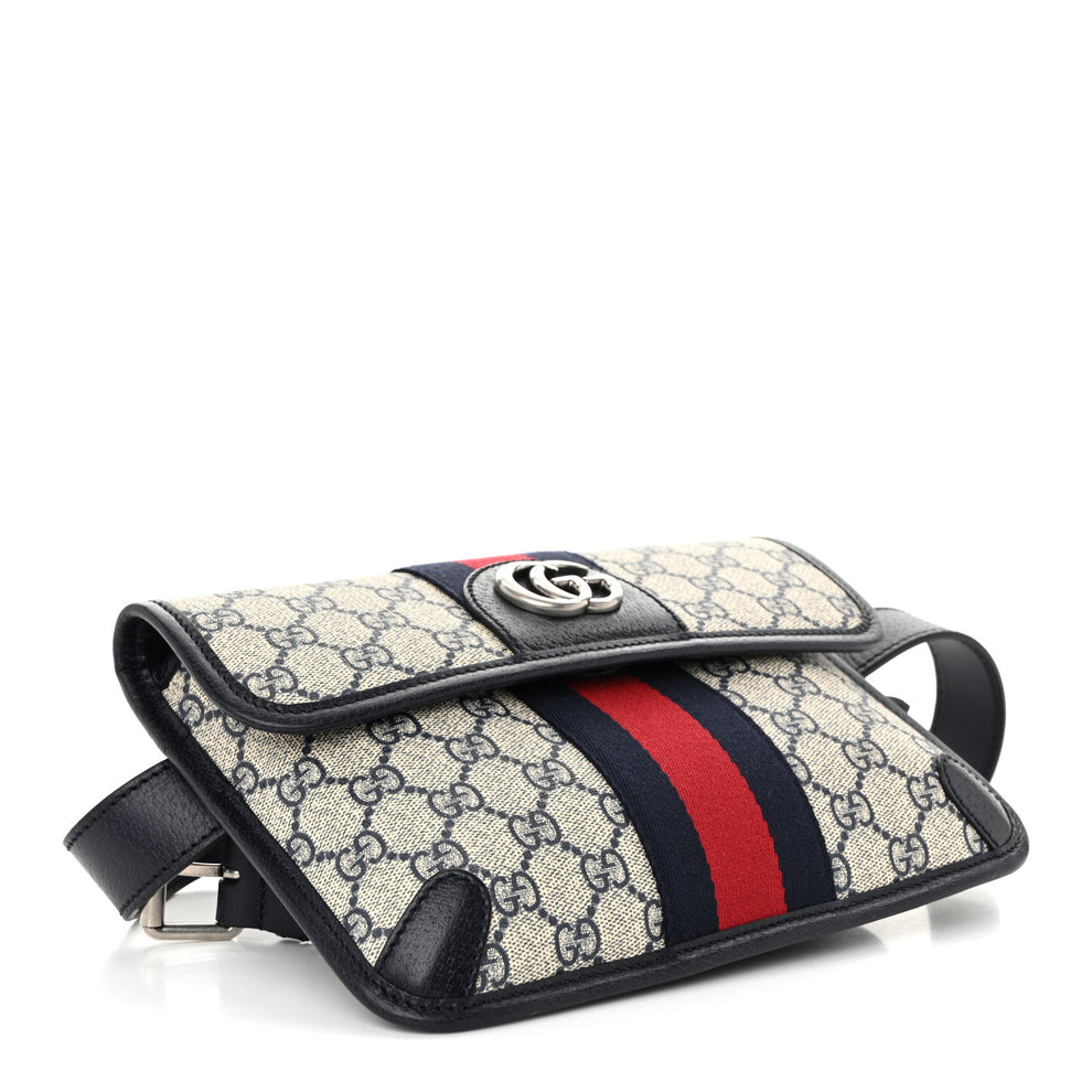 Gucci GG Supreme Monogram Web Small Ophidia Belt Bag 90 36 Beige Navy ...
