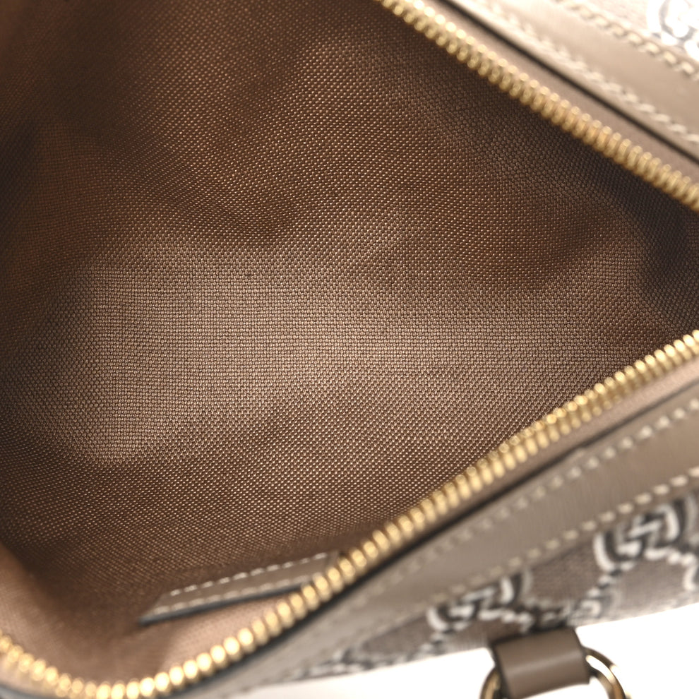 Gucci GG Shadow Monogram Ophidia Top Handle Bowler Bag Taupe 1799636 ...
