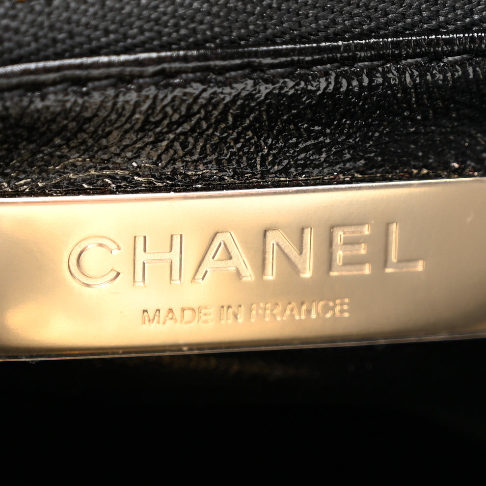 Chanel Shiny Crumpled Calfskin Quilted Mini 31 Shopping Bag Black ...
