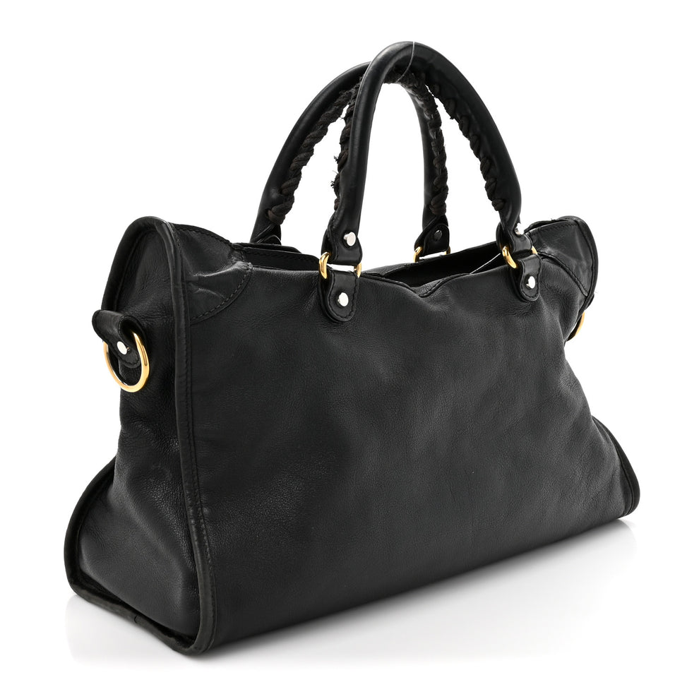 Balenciaga Veau Amp Plate Gold Hardware City Black 1793923 – FASHIONPHILE