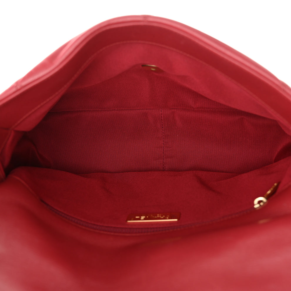 Chanel Lambskin Quilted Large Chanel 19 Flap Red 1697477 – FASHIONPHILE