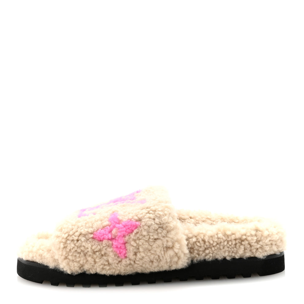 Louis Vuitton Shearling Paseo Flat Comfort Mule 36 Beige 1795818 ...