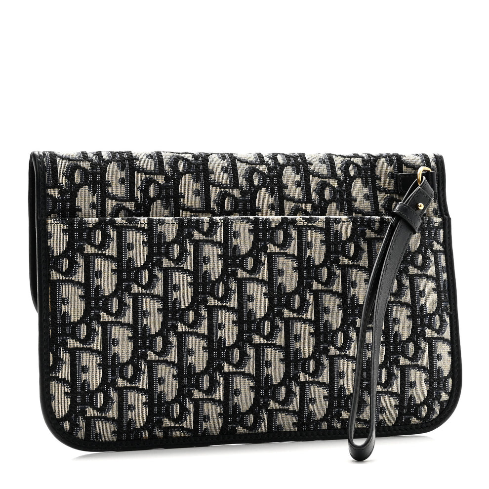 Christian Dior Oblique Flap Pouch Clutch Blue 1780248 – FASHIONPHILE