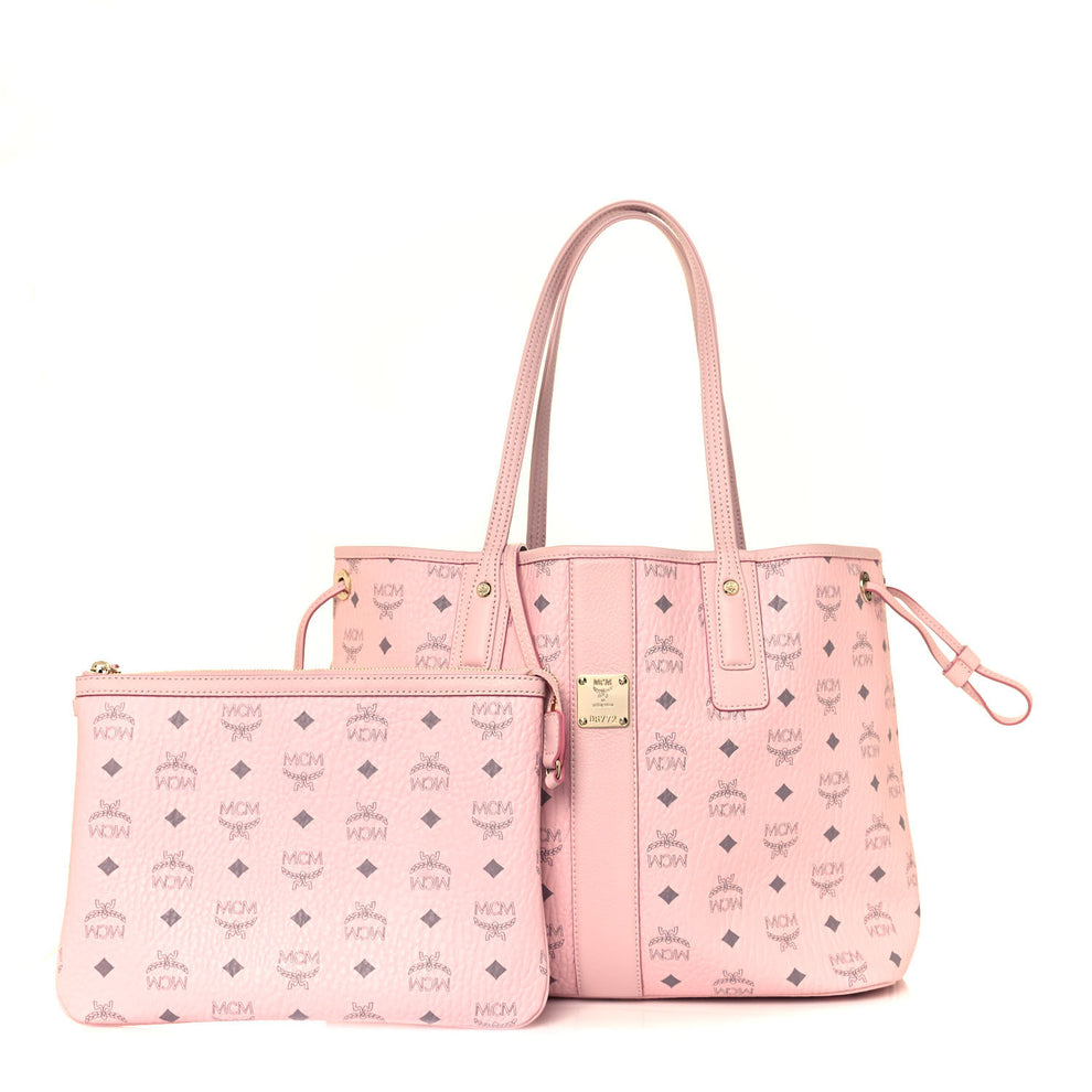 MCM Visetos Medium Liz Reversible Shopper Tote Powder Pink 926645 ...