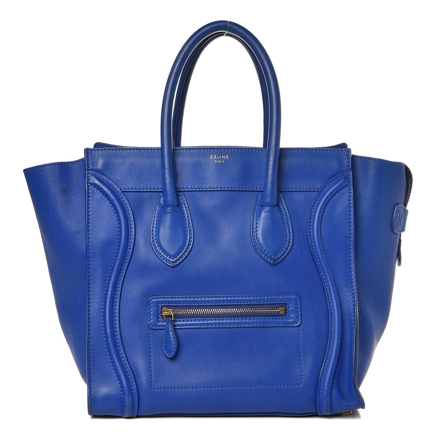 Celine Smooth Calfskin Mini Luggage Electric Blue 268406 – FASHIONPHILE
