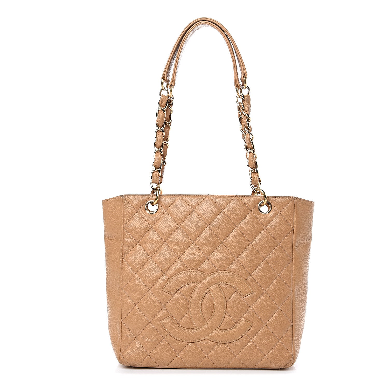 Chanel Caviar Quilted Petit Shopping Tote PST Dark Beige 617419 ...