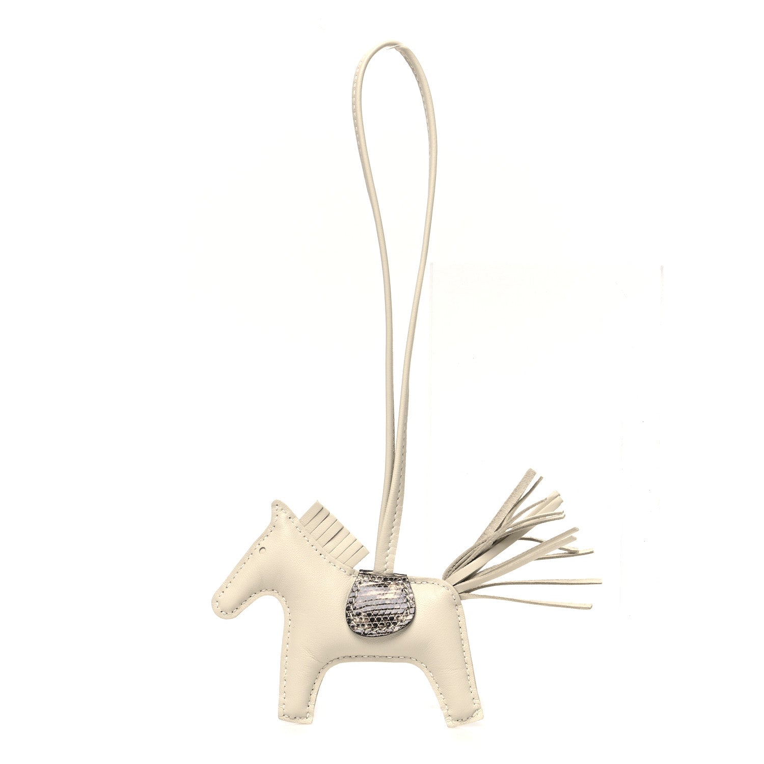 Hermes Milo Lambskin Lizard Grigri Rodeo Horse Bag Charm PM Beton Ombre ...