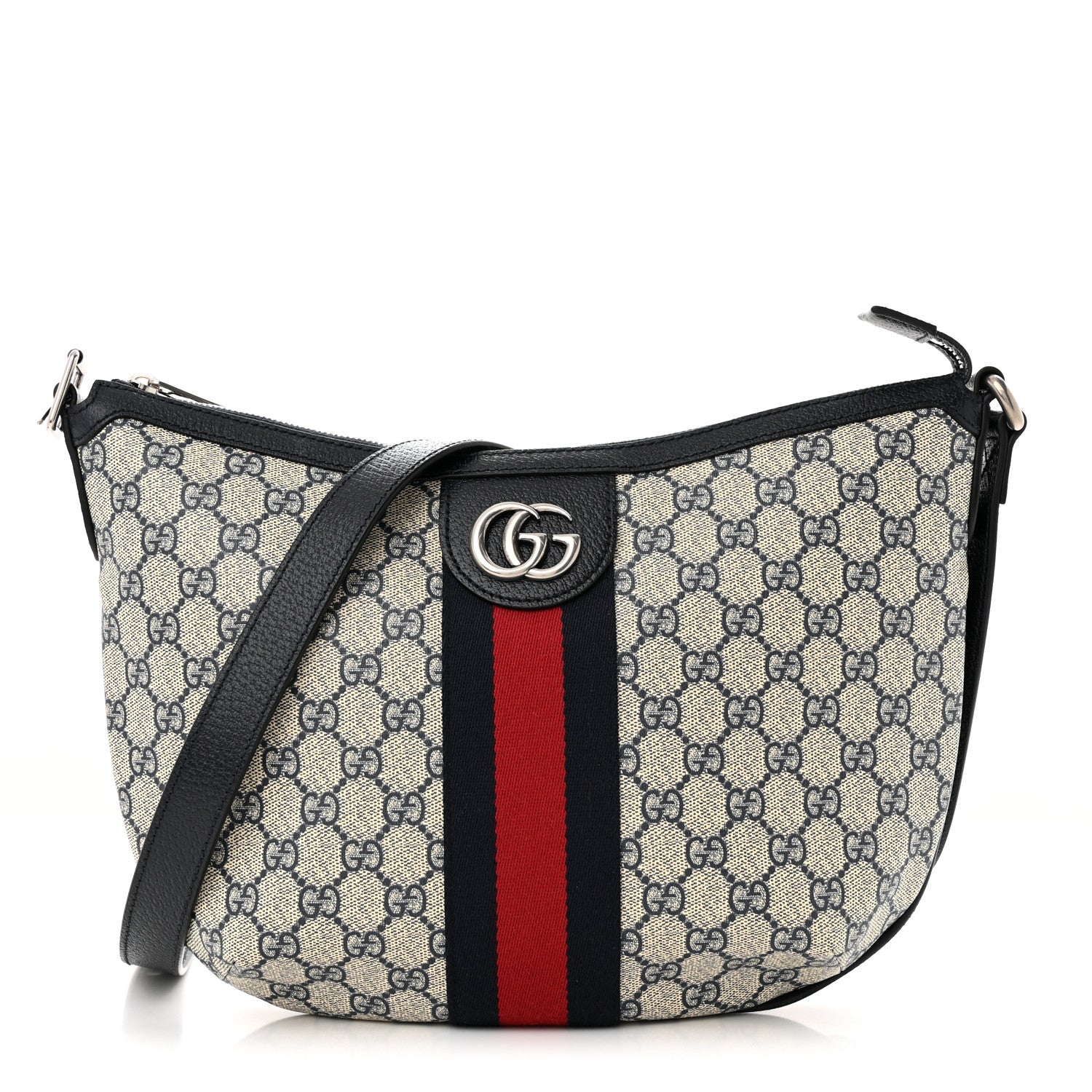 Gucci GG Supreme Monogram Textured Dollar Calfskin Web Small Ophidia ...