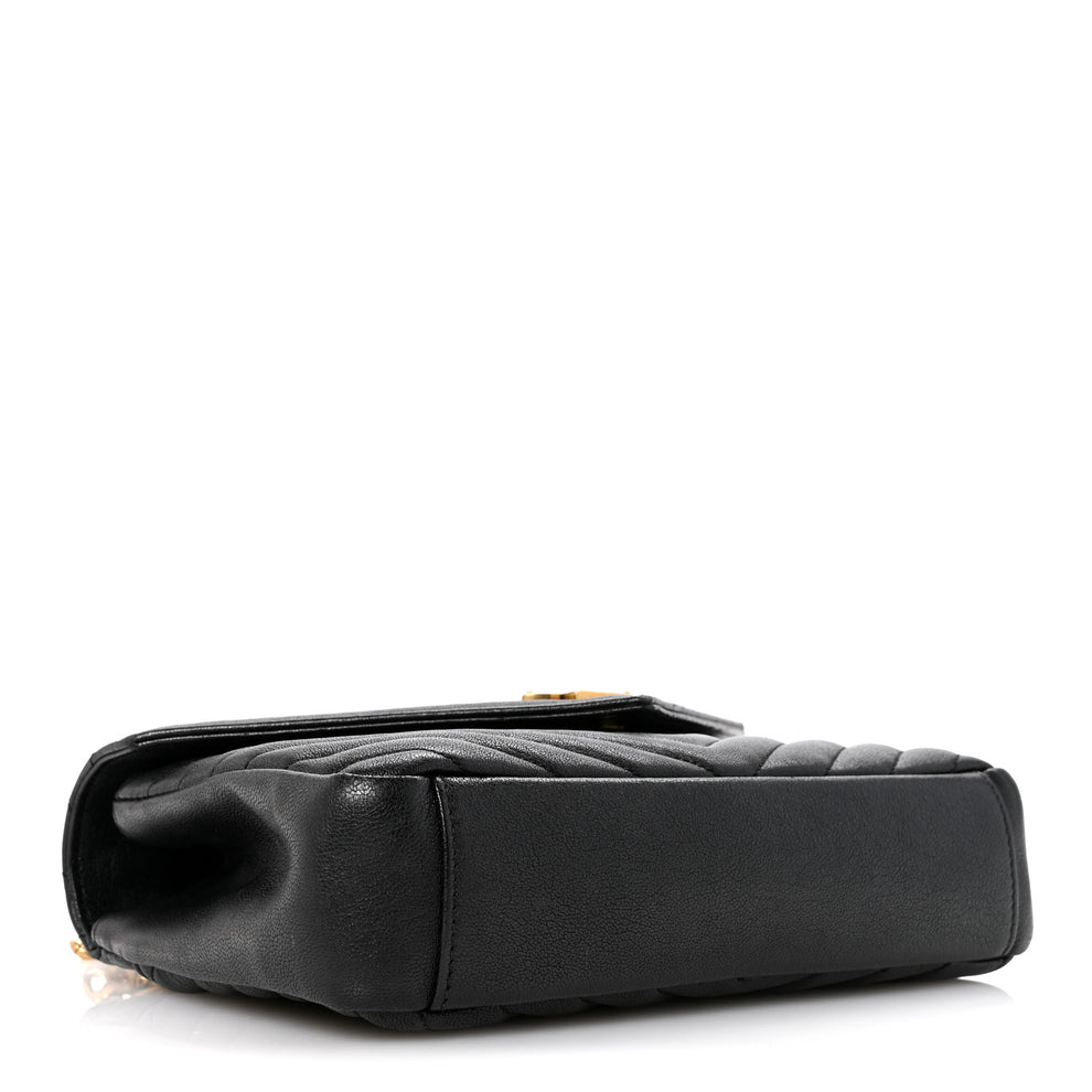 Saint Laurent Sheepskin Matelasse Chevron Monogram Medium College Bag ...