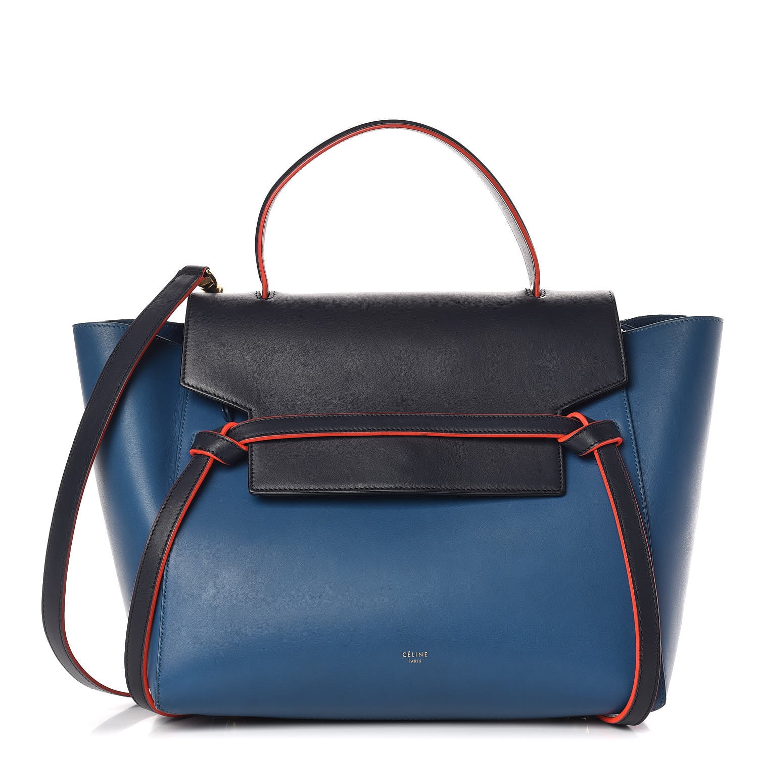 Celine Calfskin Mini Tri-Color Belt Bag Navy Blue 467835 – FASHIONPHILE