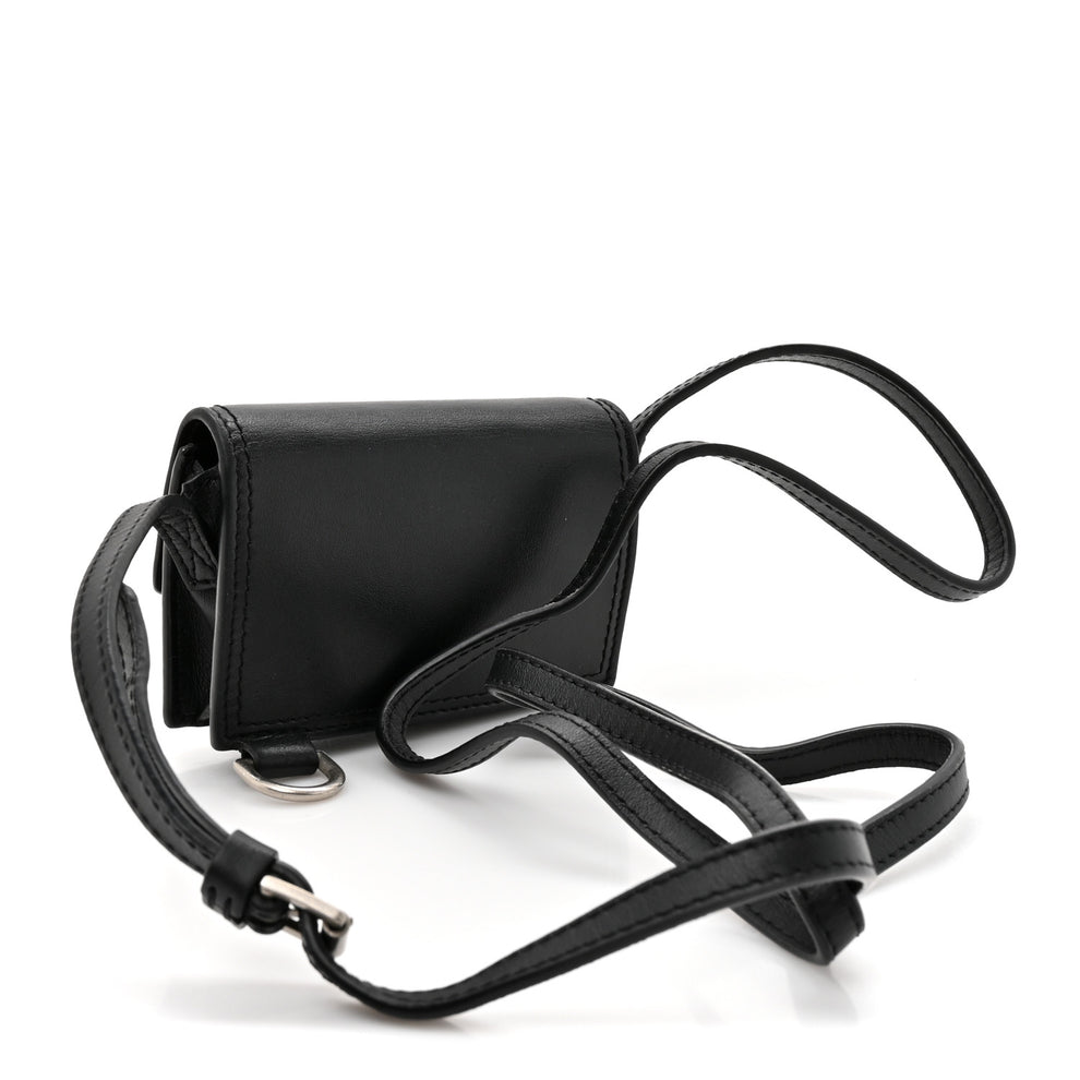 Jacquemus Smooth Calfskin Mini Le Porte Azur Envelope Wallet Black ...