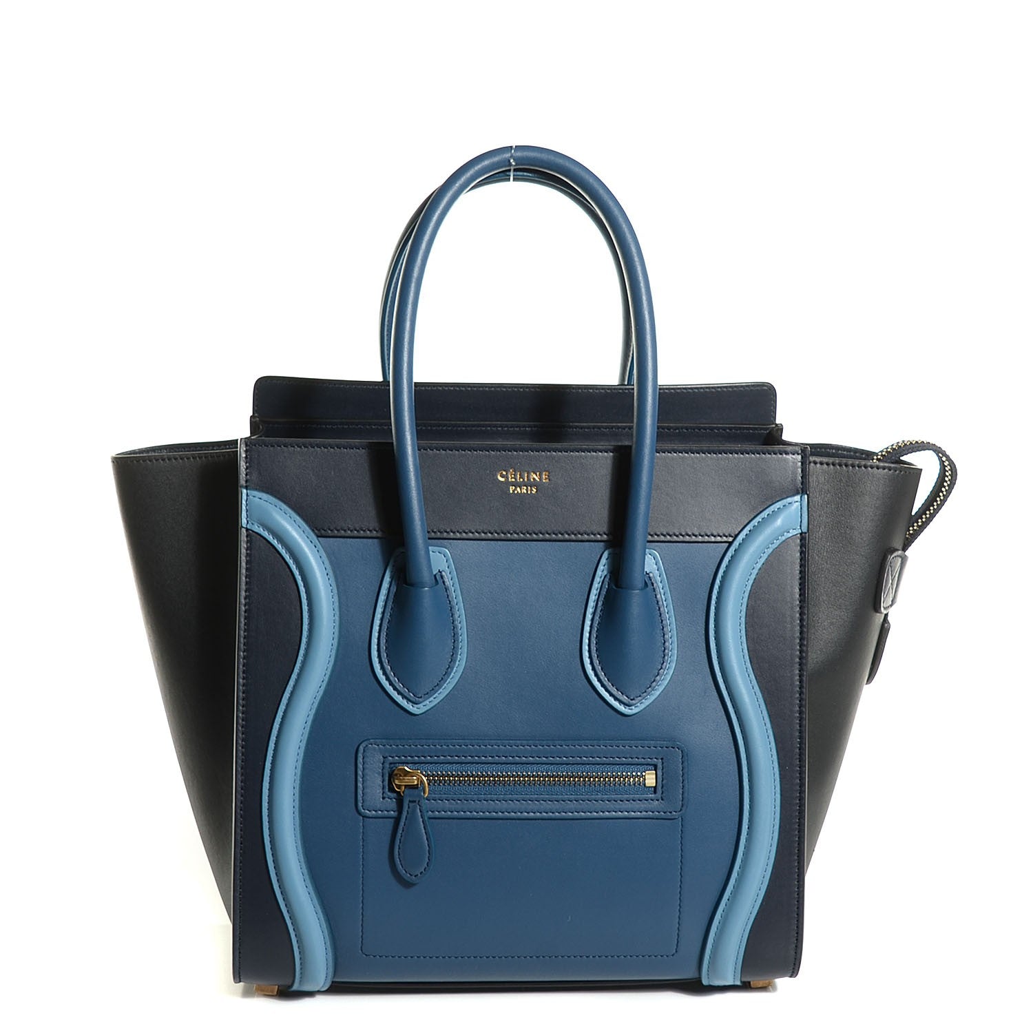 Celine Smooth Calfskin Micro Tri-Color Luggage Deepsea 108147 ...