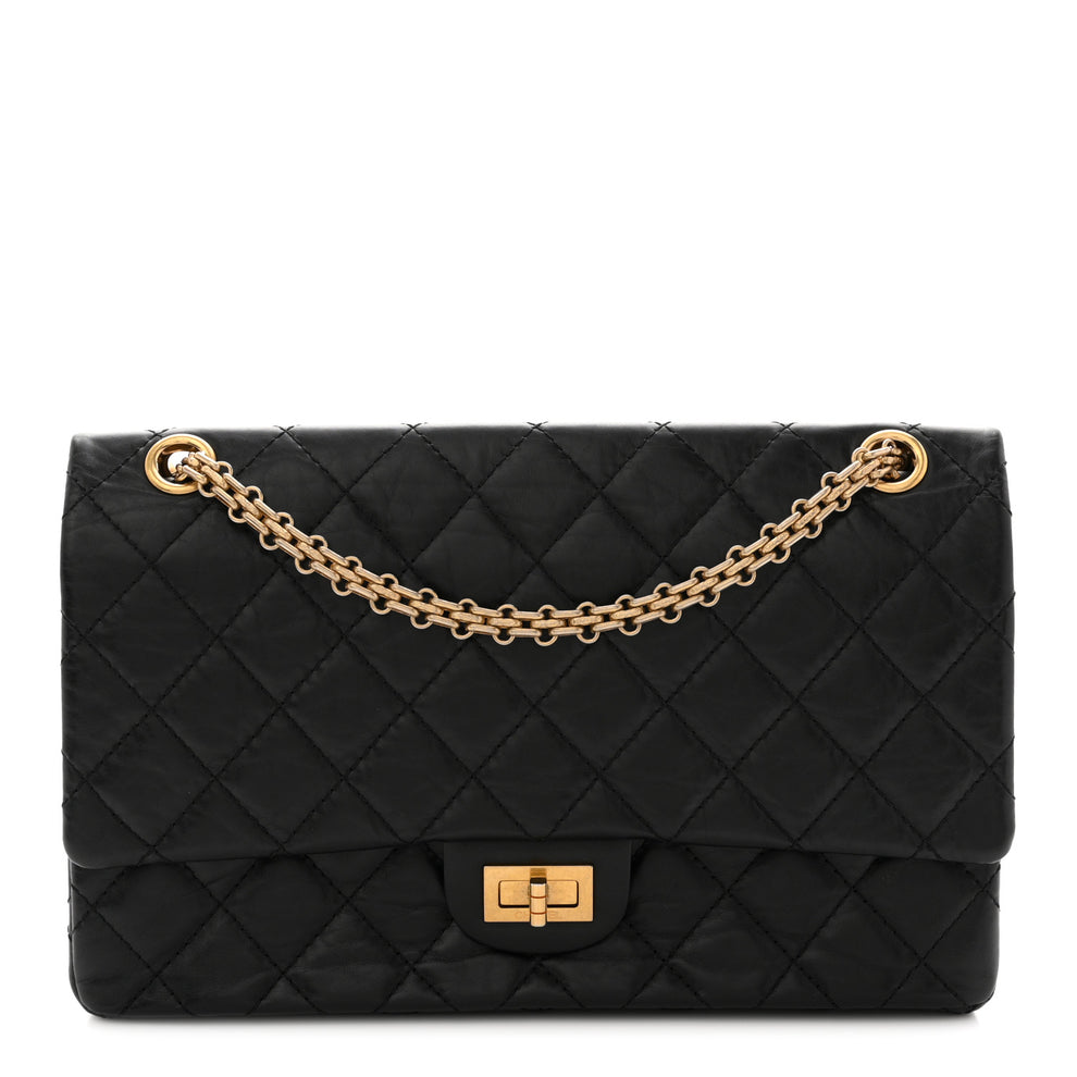 Chanel Aged Calfskin Quilted 2.55 Reissue 226 Flap Black 1880615 ...