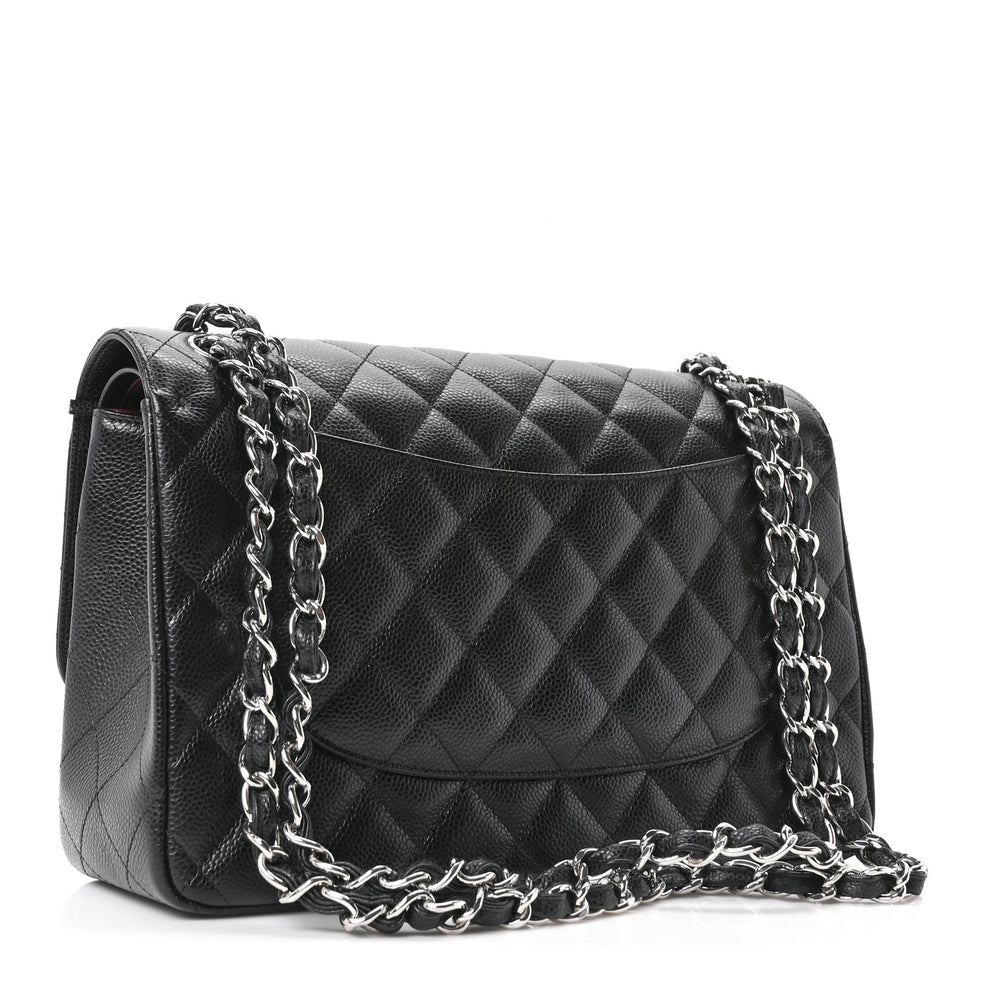 Chanel Caviar Quilted Jumbo Double Flap Black 1875508 – FASHIONPHILE