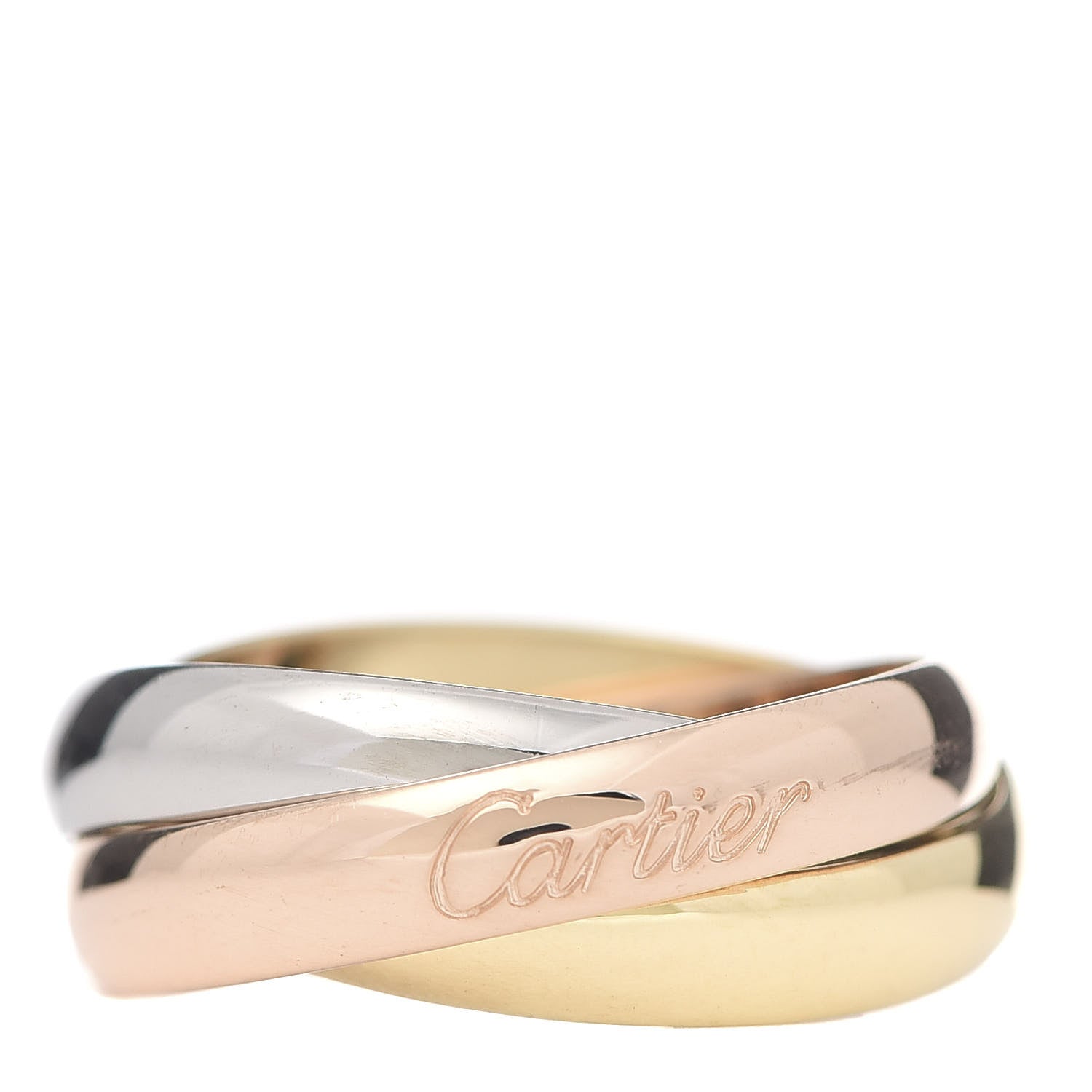 Cartier 18K Pink Yellow White Gold Classic Trinity Ring 50 5.25 608284 ...