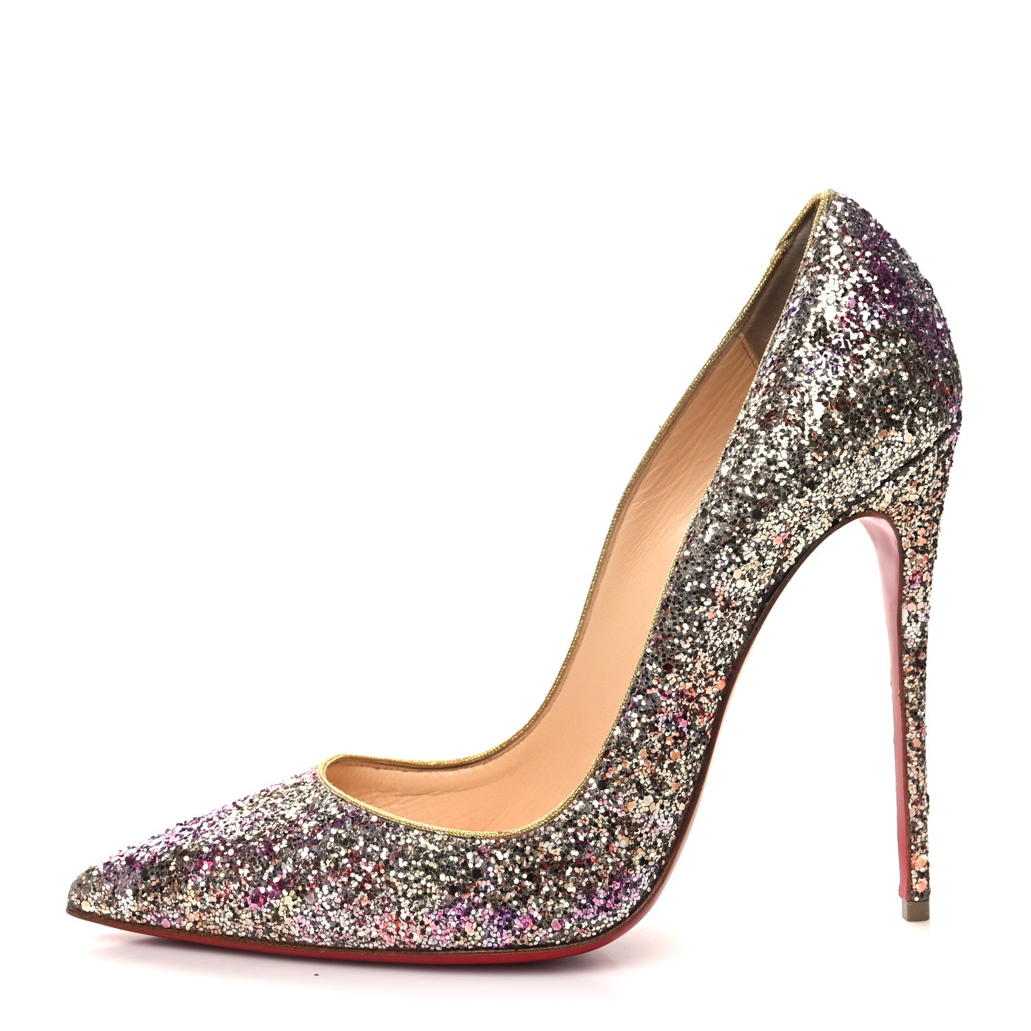 Christian Louboutin Glitter So Kate 120 Pumps 39 Rosette Gold 1305745 ...