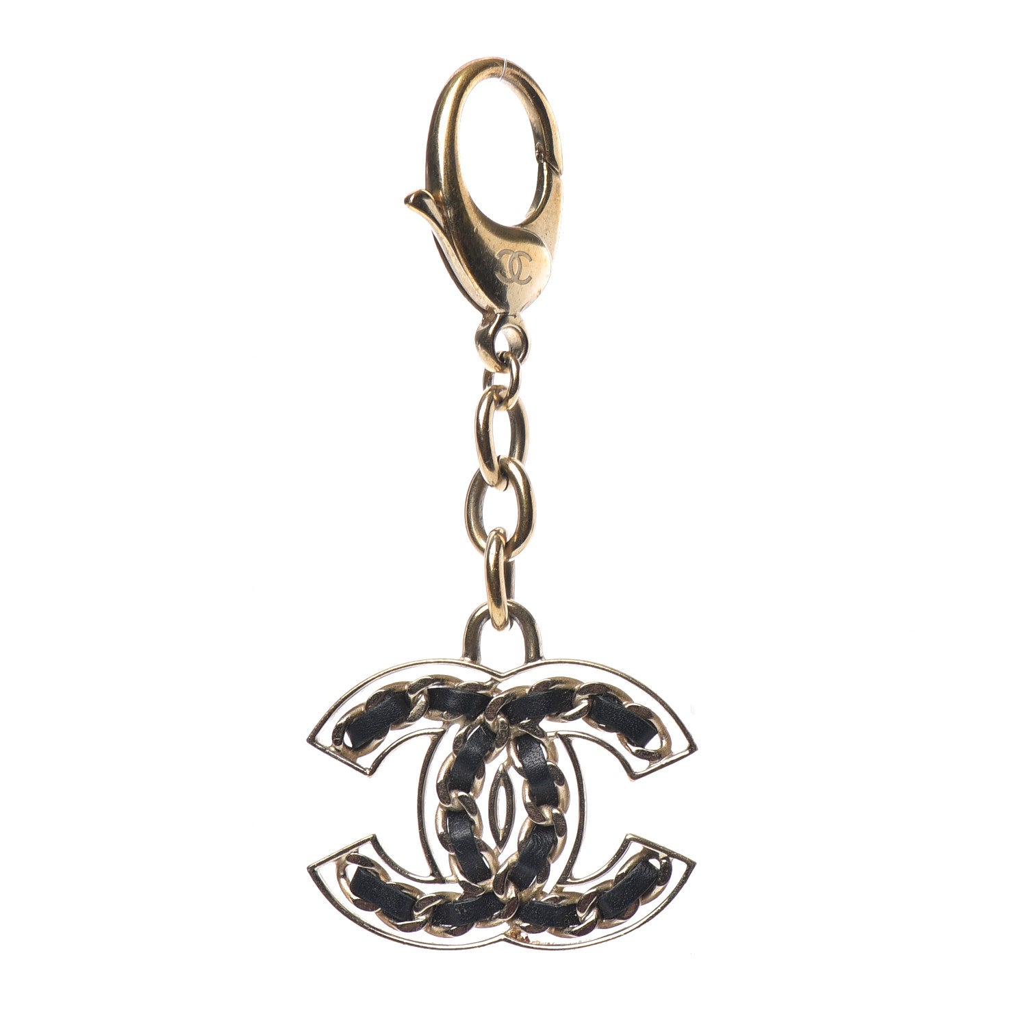 Chanel Lambskin Chain CC Key Chain Black Gold 755557 – FASHIONPHILE