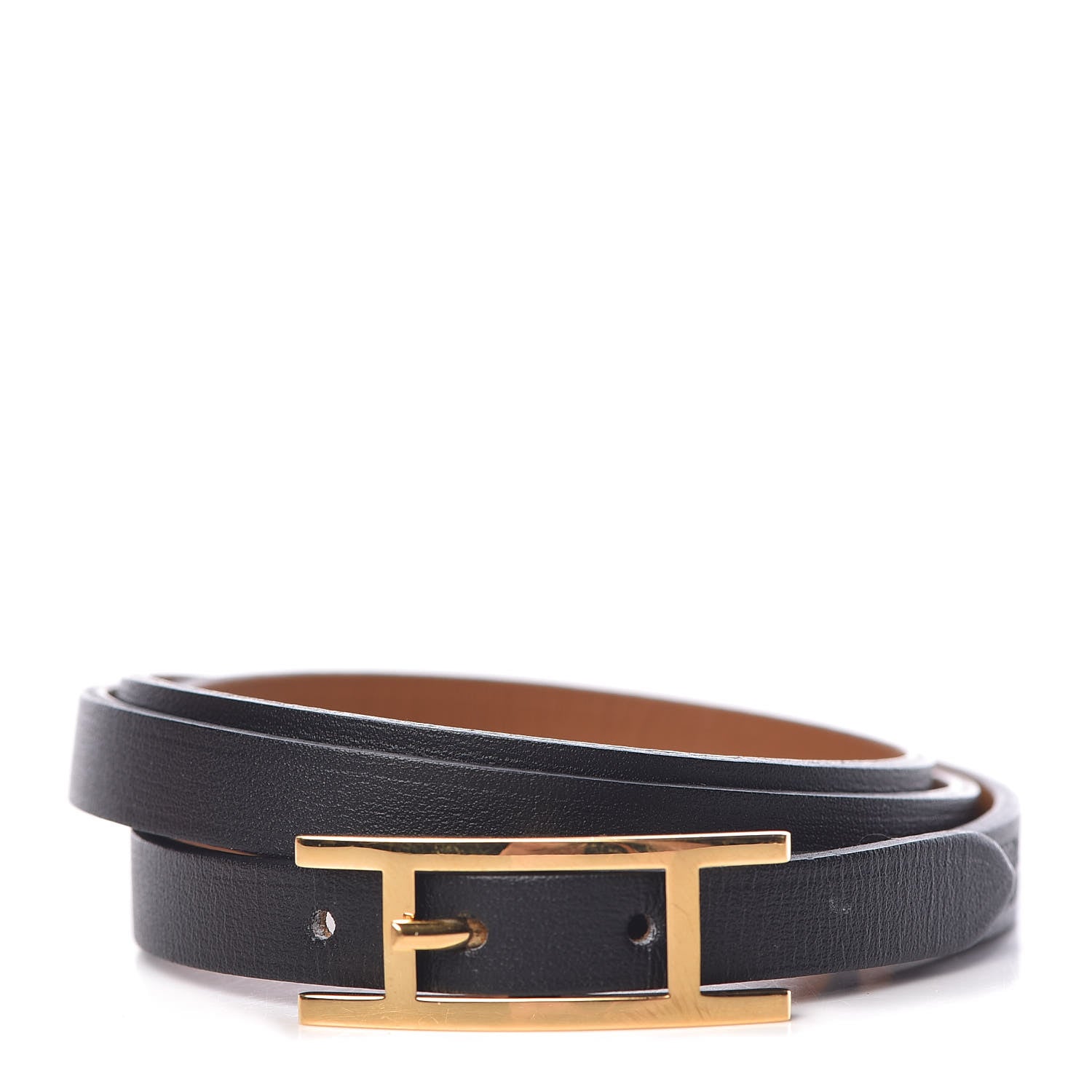 Hermes Chamonix Hapi 3 Triple Tour Wrap Bracelet M Black 409138 ...