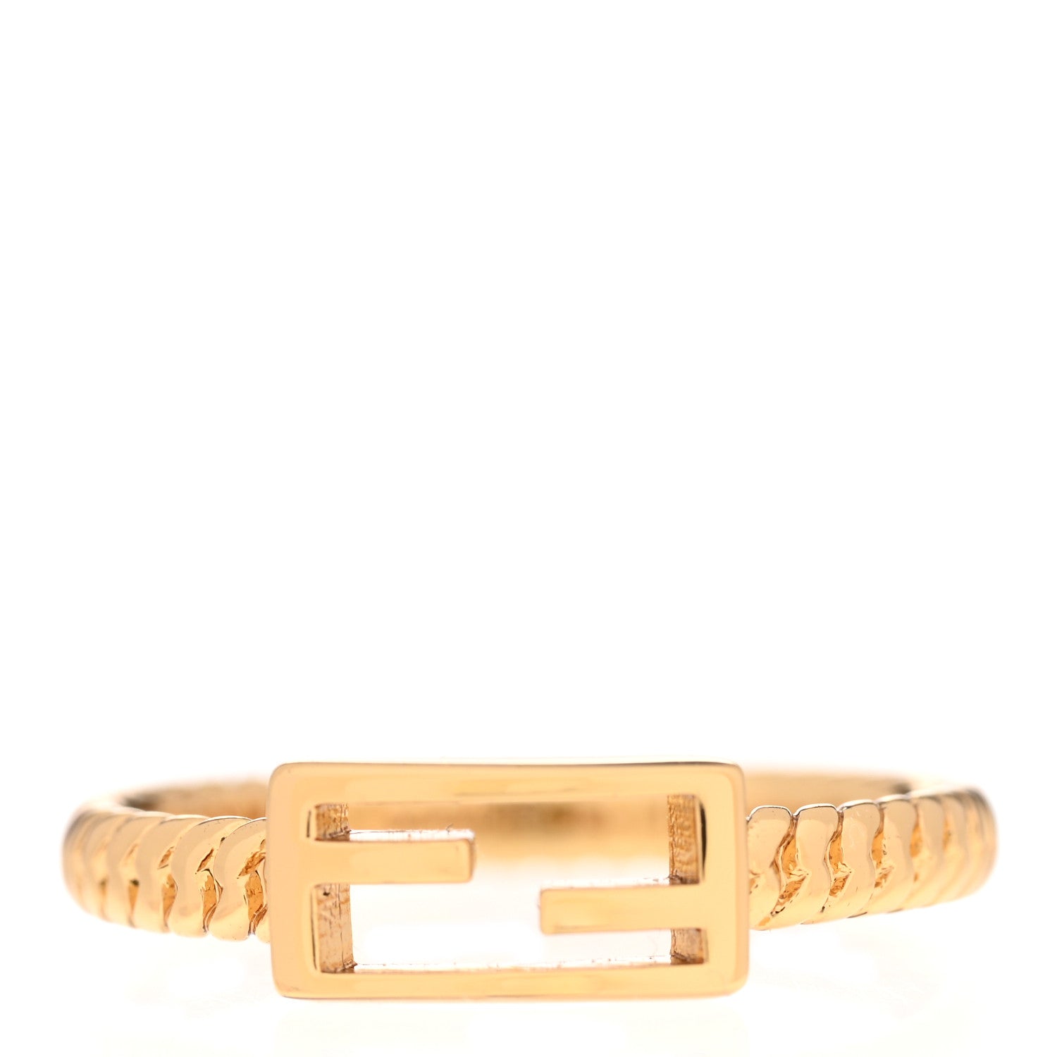 Fendi Metal FF Chain Ring S Gold 1190458 – FASHIONPHILE