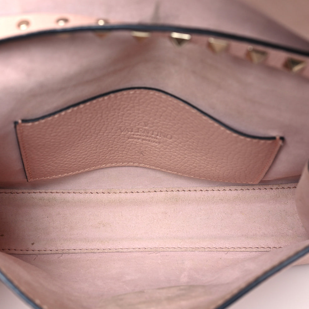 Valentino Garavani Pebbled Calfskin Medium Rockstud Flip Lock Crossbody ...