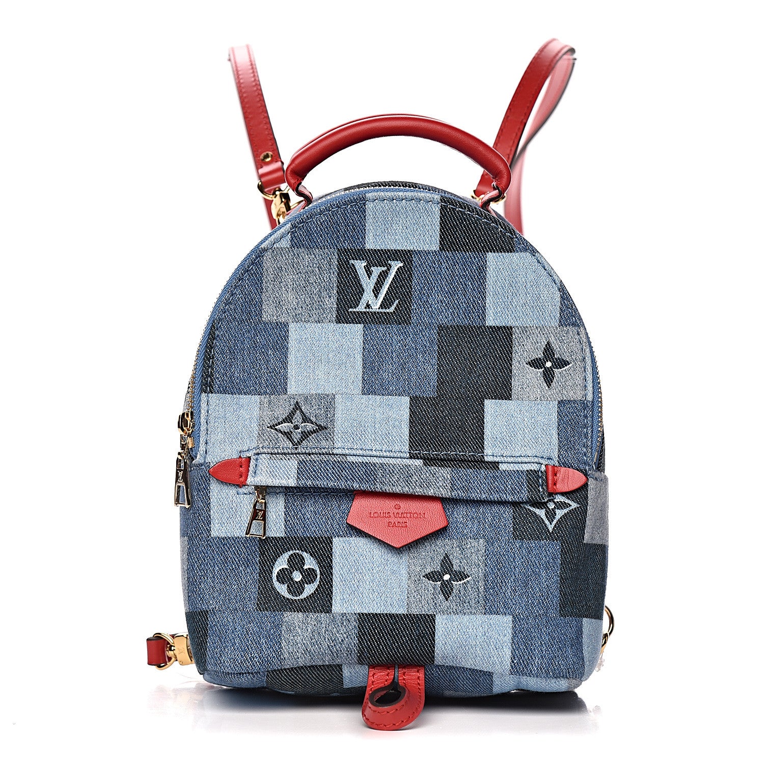 Louis Vuitton Denim Damier Monogram Patchwork Palm Springs Backpack ...